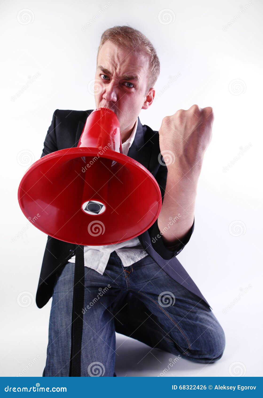 The crazy men stock photo. Image of megaphones, news - 68322426