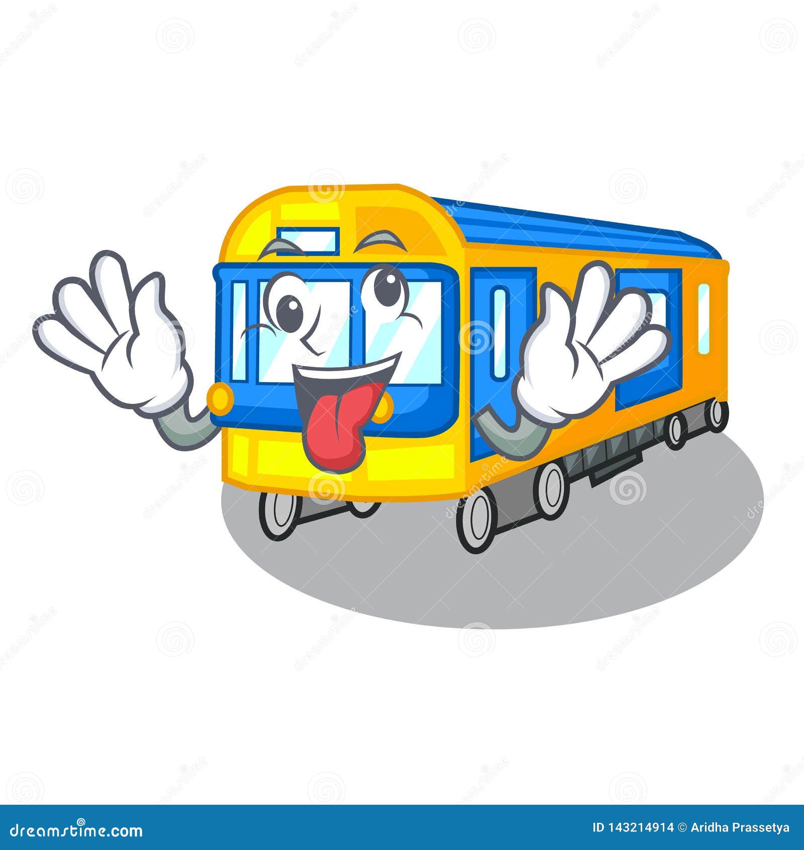 Crazy Miniature Subway Train Cartoon Above Table Stock Vector ...