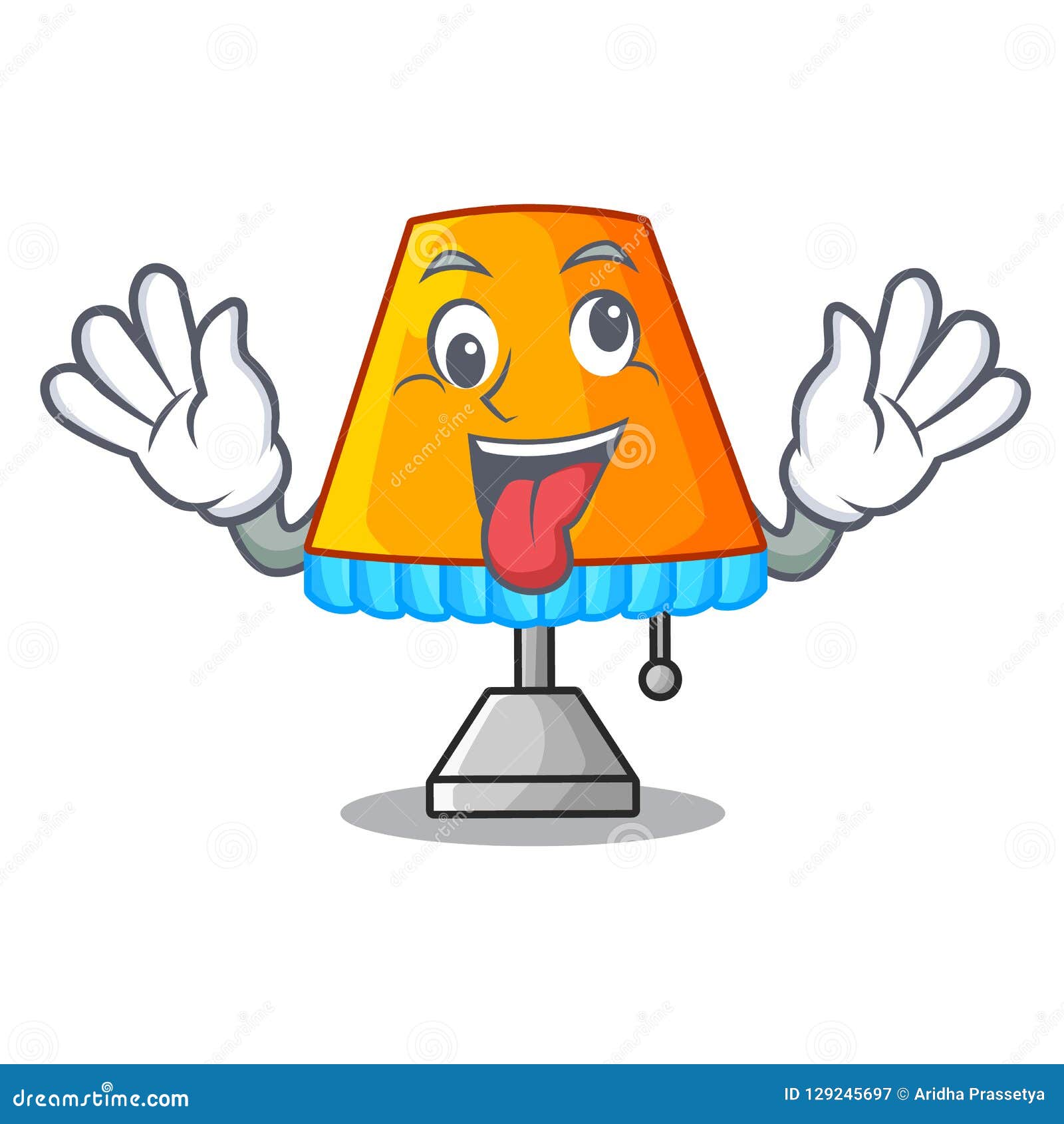 Crazy Modern Table Lamp Isolated on Mascot Stock Vector - Illustration ...