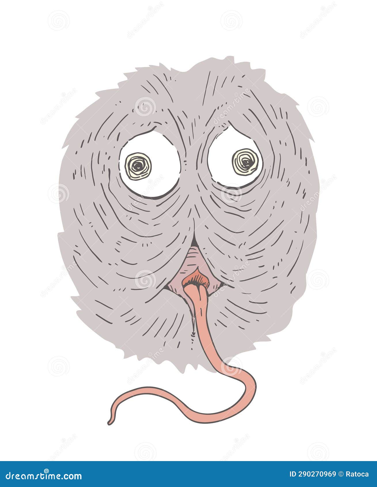 Crazy Monster with Long Tongue Stock Vector - Illustration of spawn ...