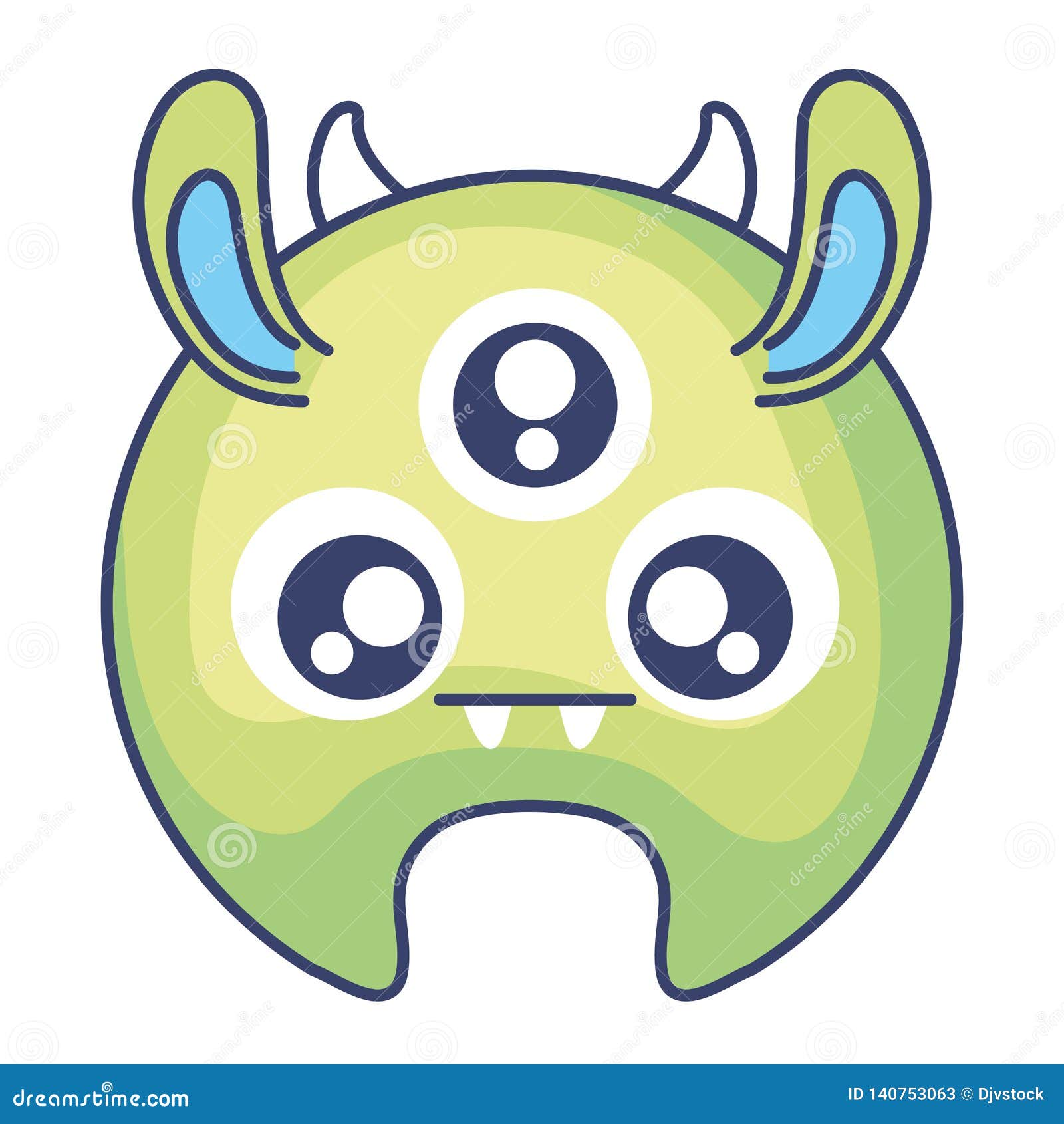Crazy Monster with Three Eyes Comic Character Stock Vector ...