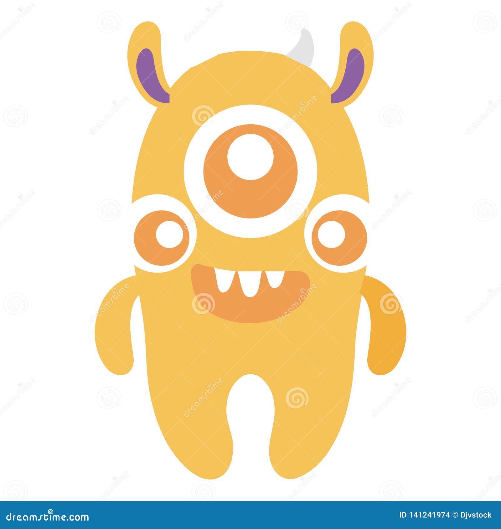 Crazy Monster with Three Eyes Comic Character Stock Vector ...