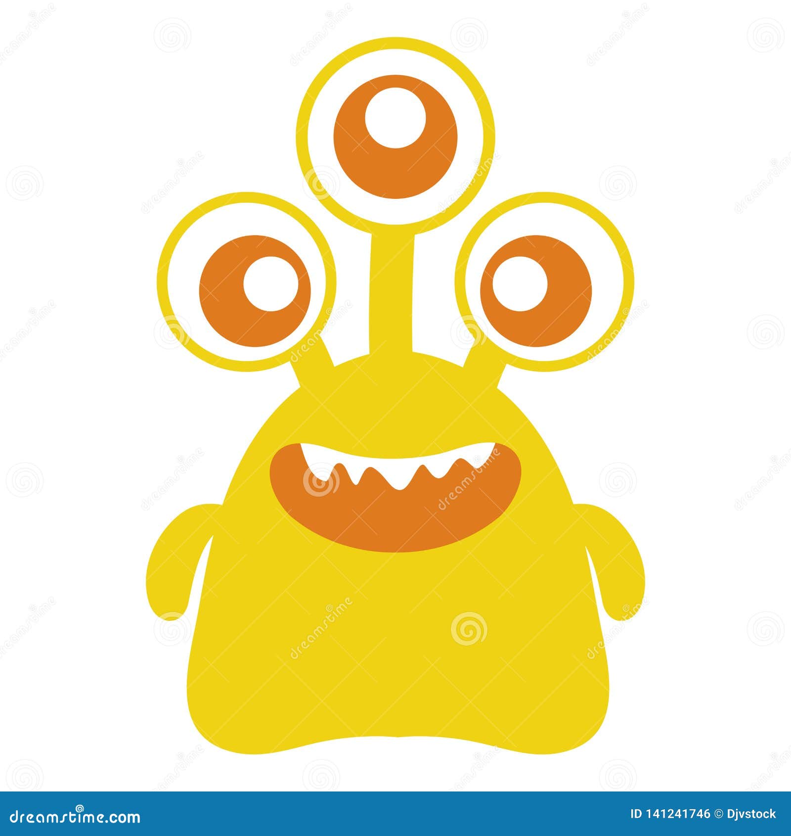Crazy Monster with Three Eyes Comic Character Stock Vector ...