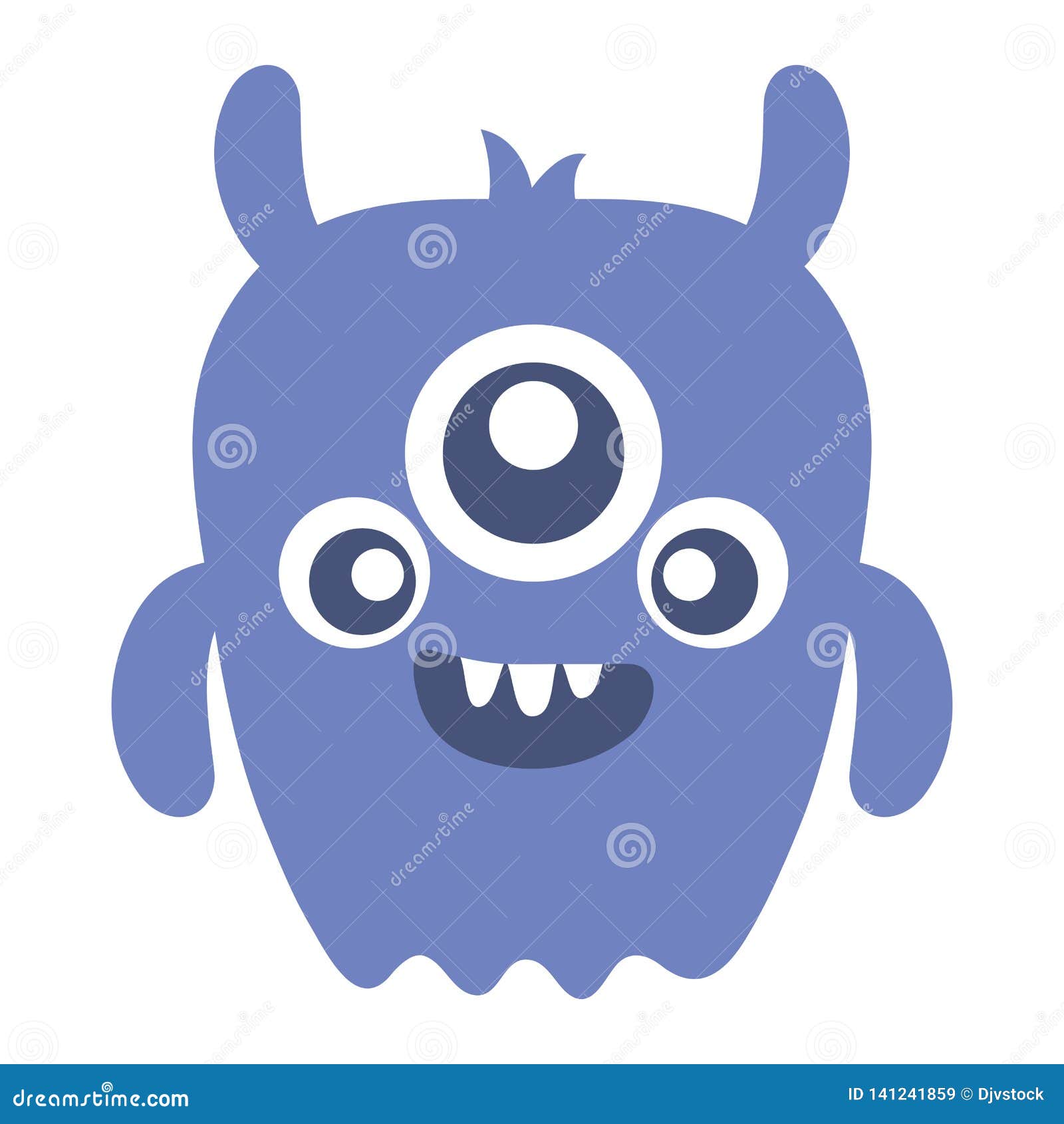 Crazy Monster with Three Eyes Comic Character Stock Vector ...