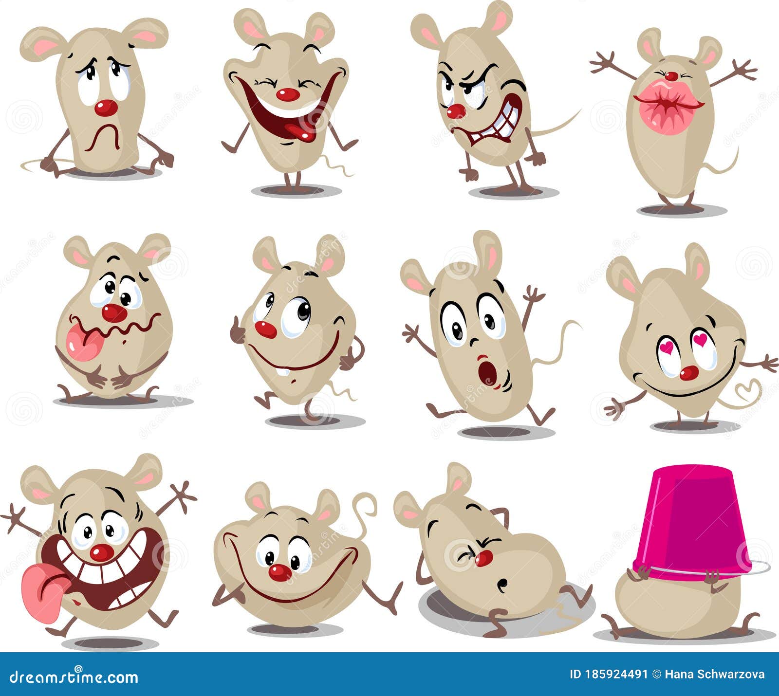 Mouse Emoticon. Animal Emoticons. Mouse Face Icons. Set Of Cartoon ...