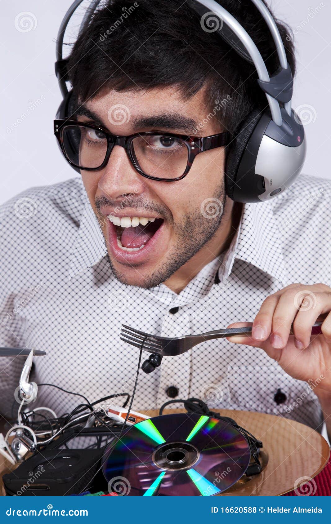 Crazy about music stock photo. Image of electronic, fork - 16620588