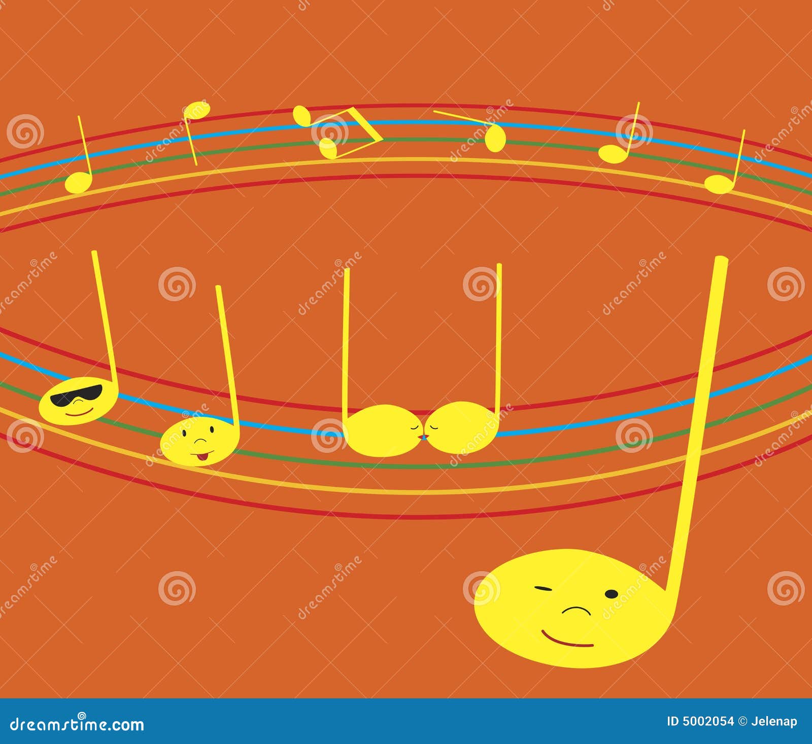 Crazy musical notes stock vector. Illustration of abstract - 5002054