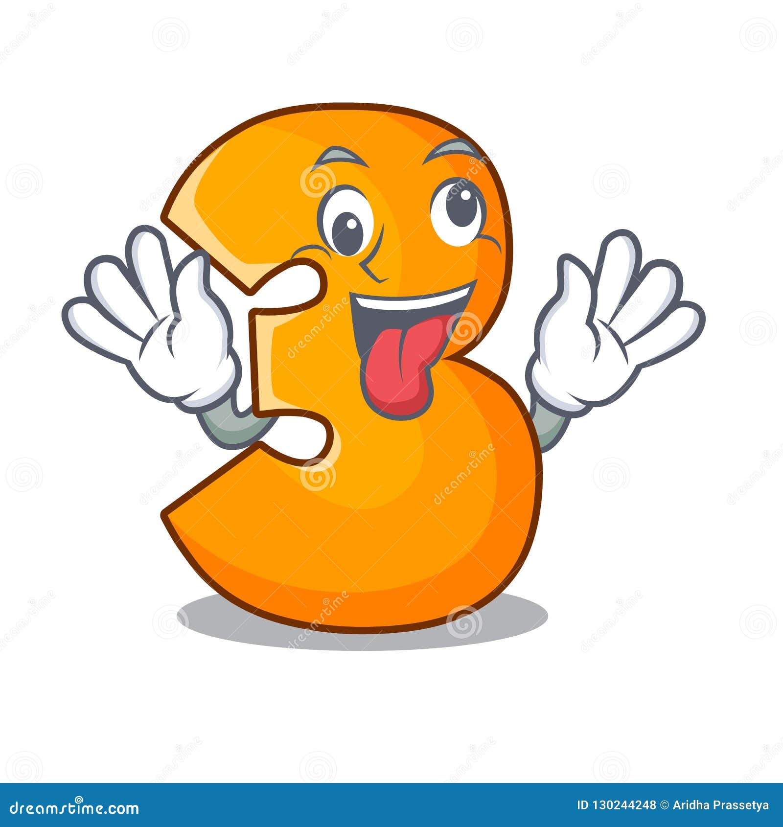 Crazy Number Three Isolated on the Mascot Stock Vector - Illustration ...