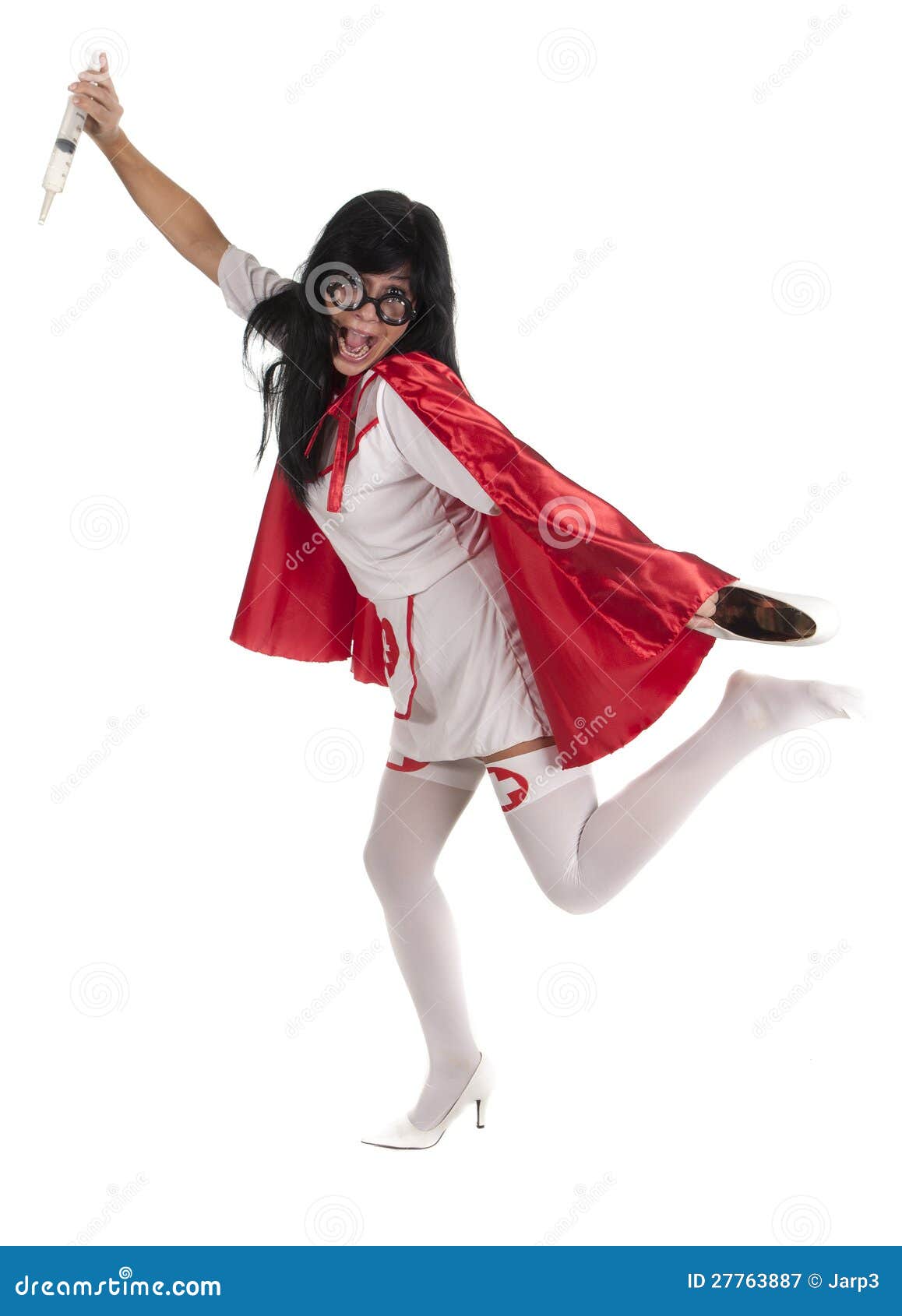 Crazy nurse stock image. Image of woman, coat, studio - 27763887
