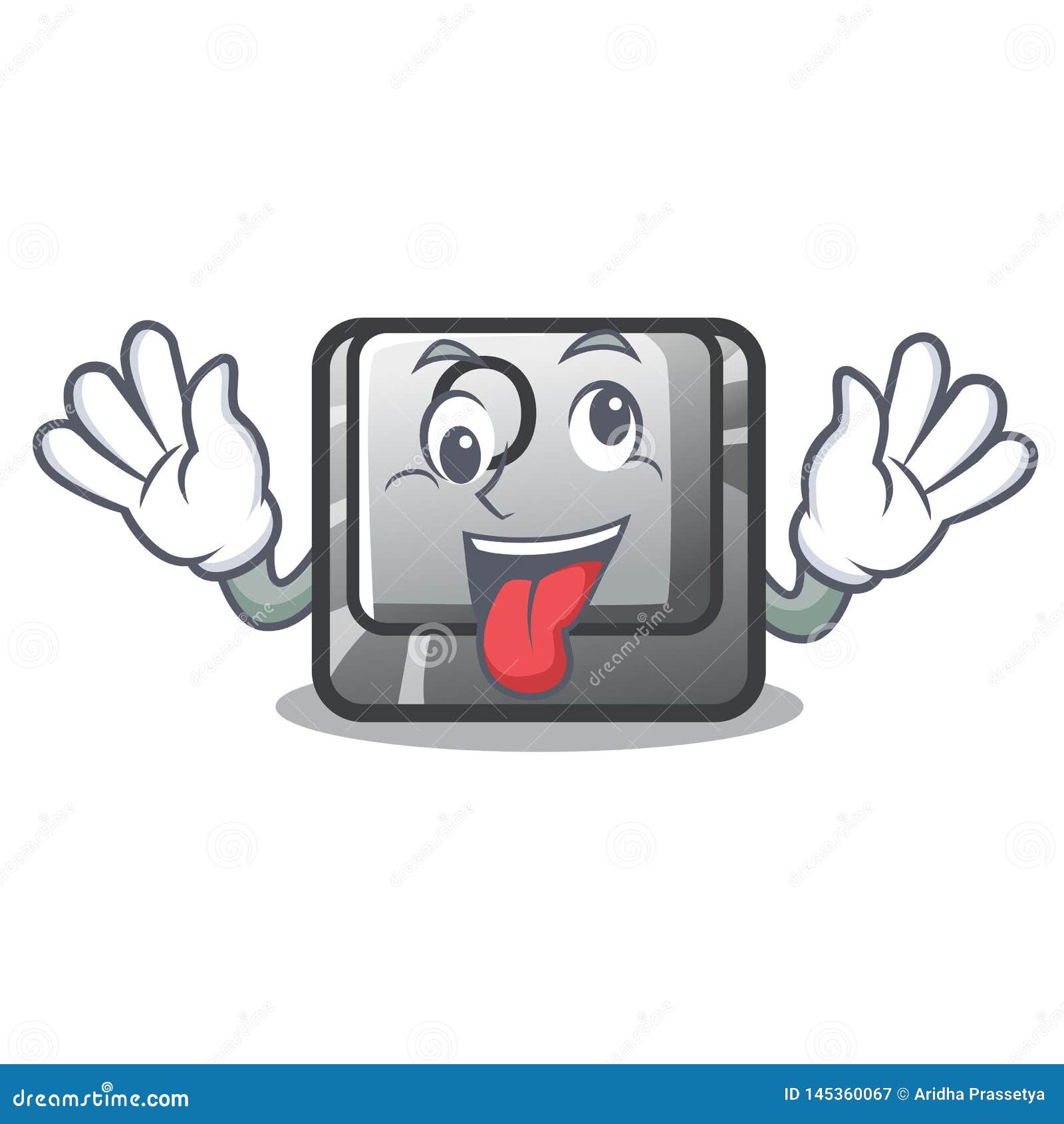 Crazy O Button Installed on Mascot Computer Stock Vector - Illustration ...