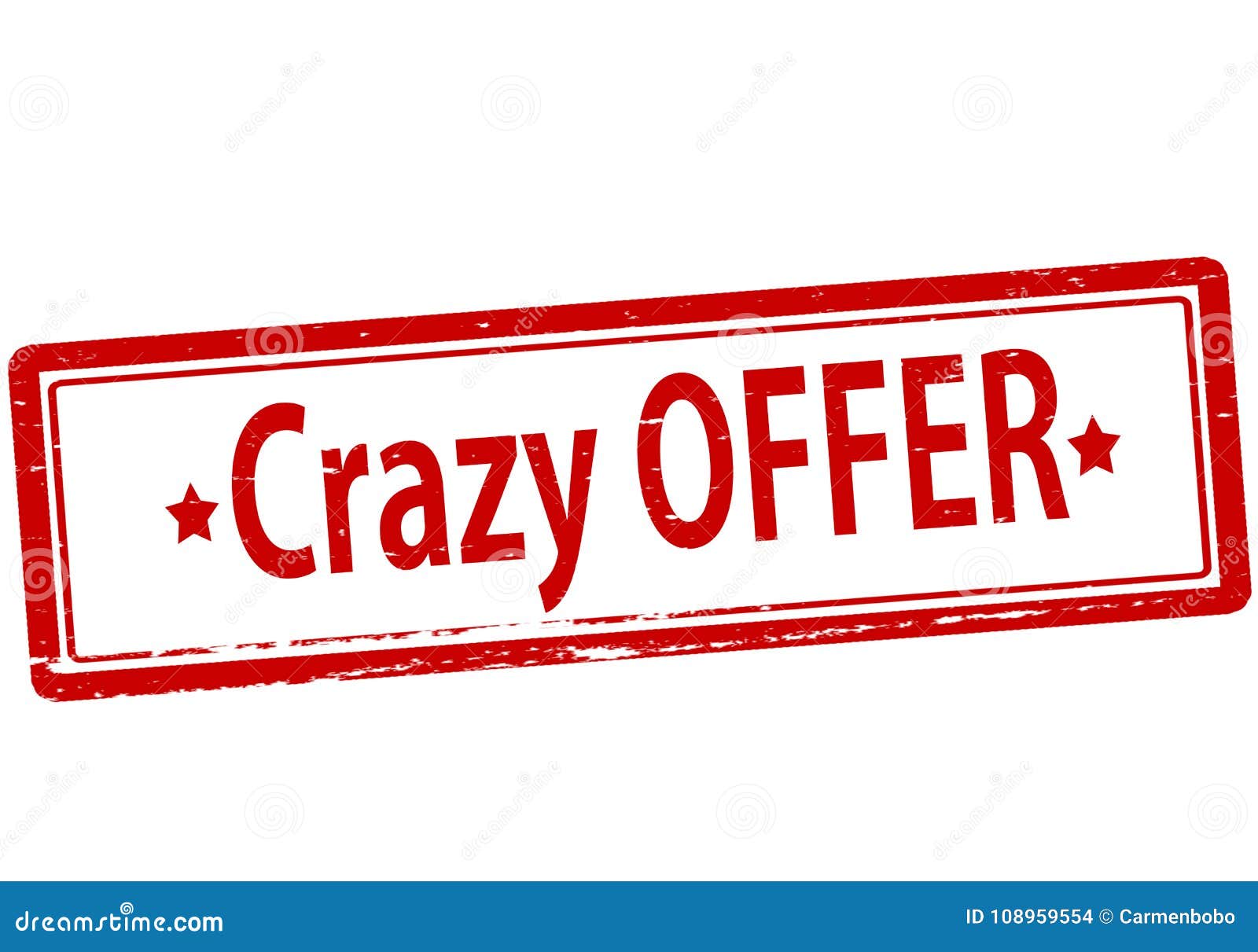 Crazy offer stock illustration. Illustration of lunatic - 108959554