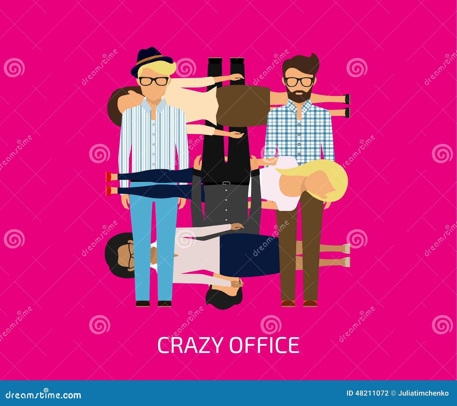 Crazy office stock vector. Illustration of citizen, friend - 48211072