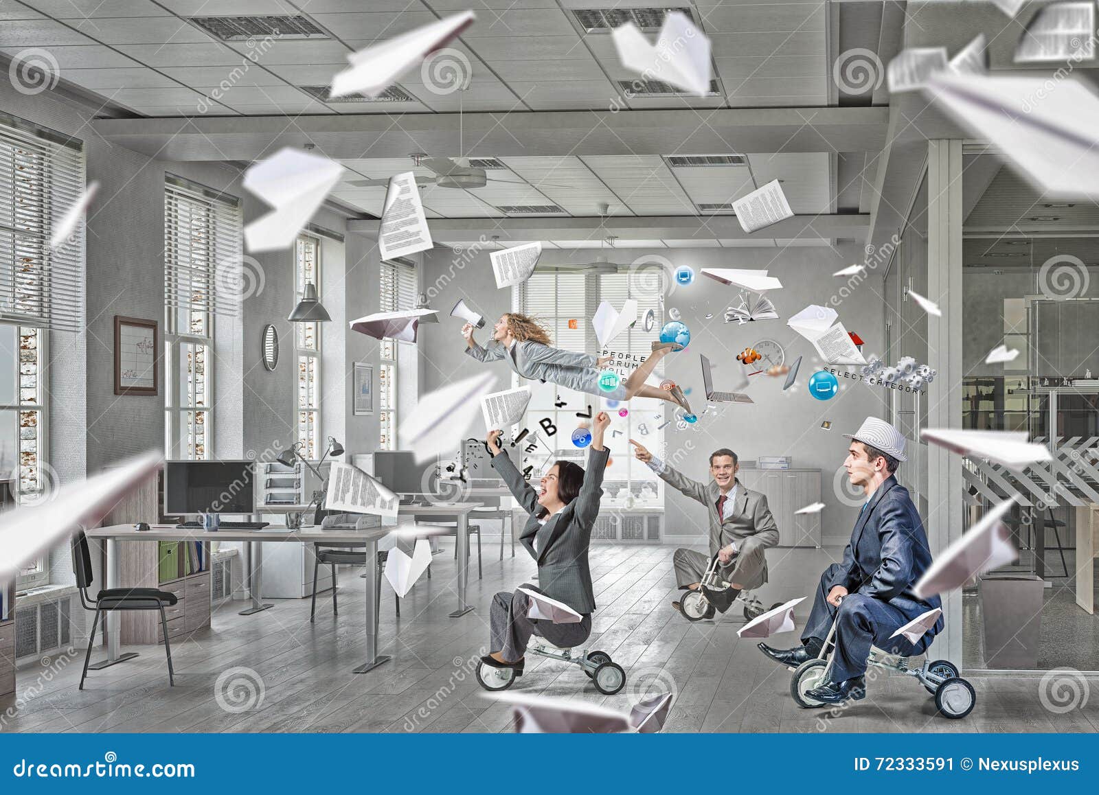 Crazy office life stock image. Image of spirit, teamwork - 72333591