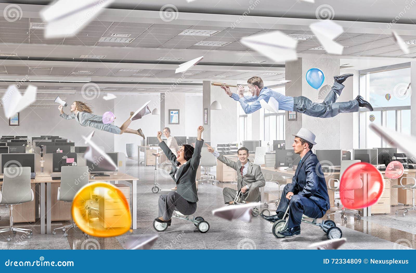 Crazy office life stock image. Image of businessman, corridor - 72334809