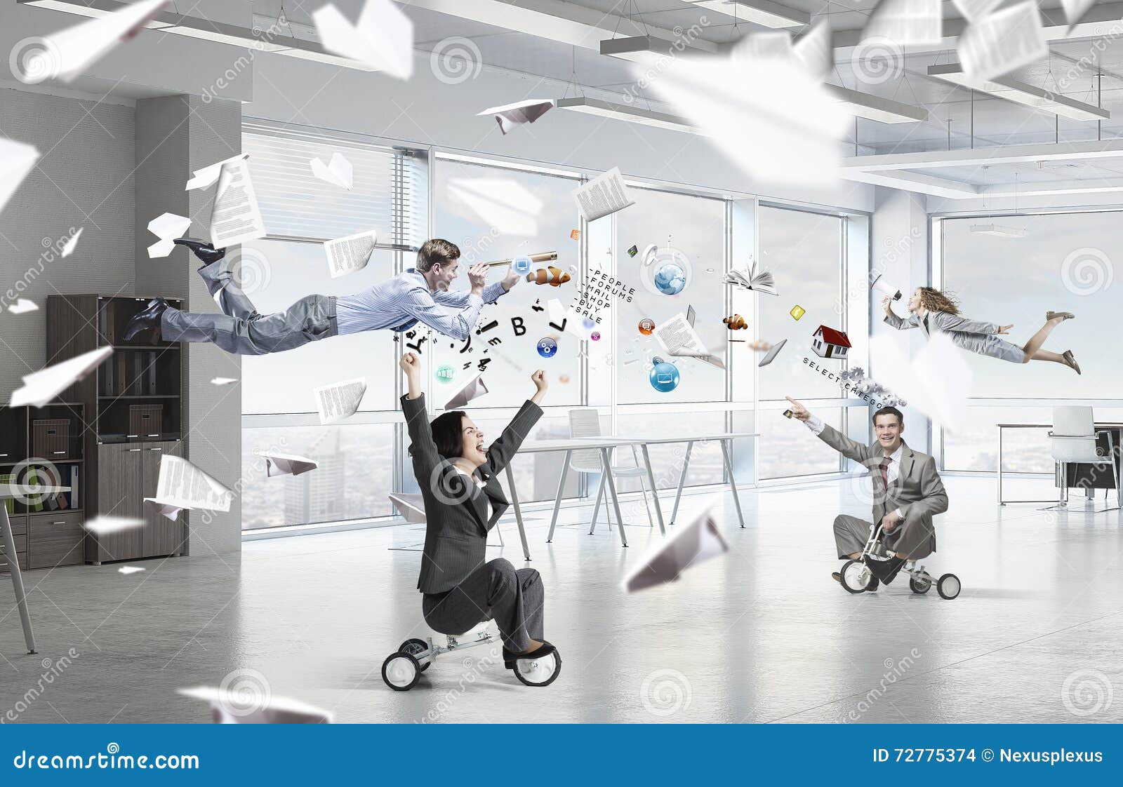 Crazy office life stock photo. Image of office, people - 72775374