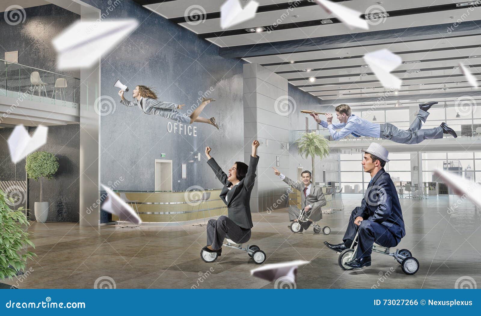 Crazy office life stock photo. Image of team, company - 73027266