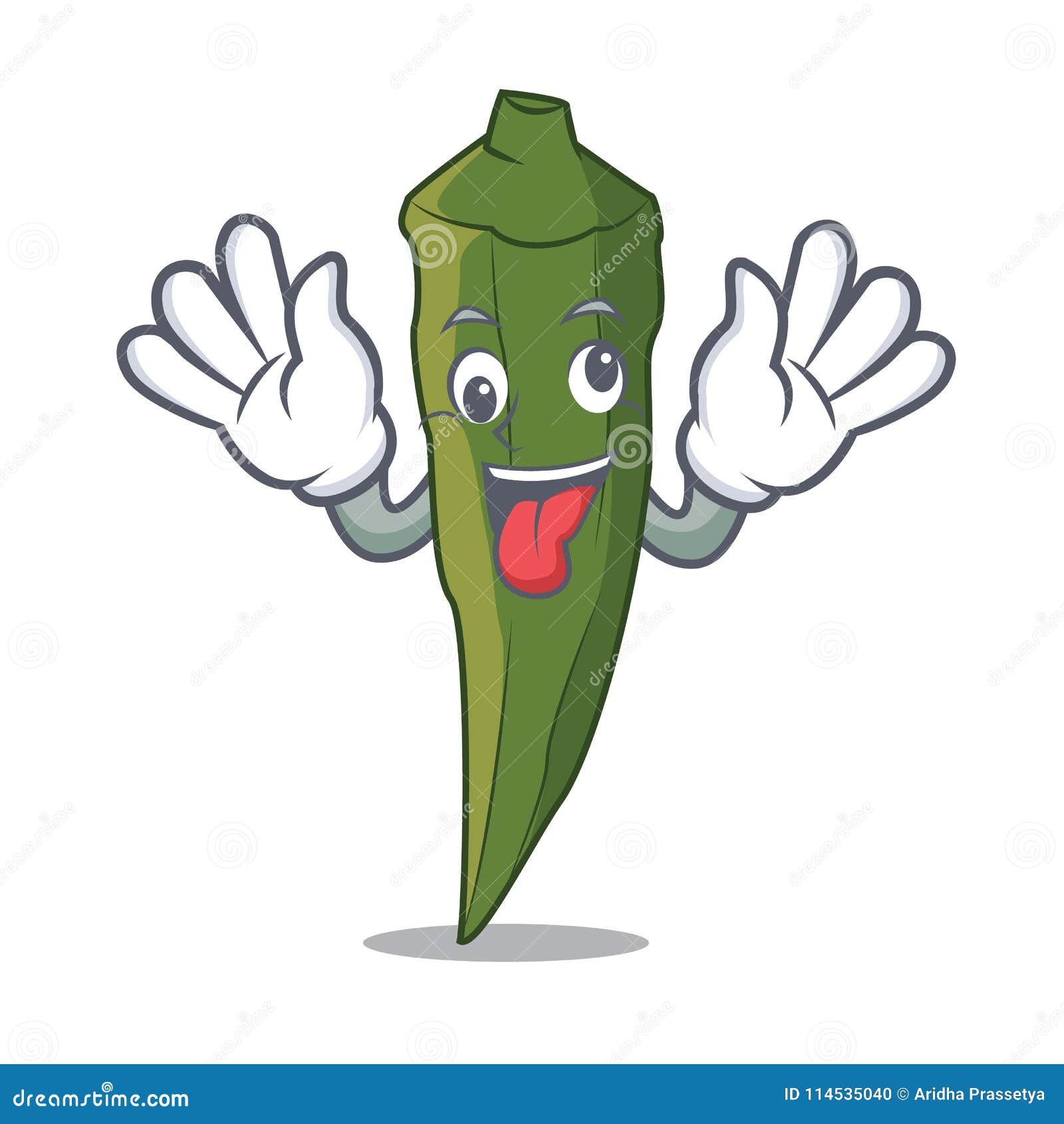 Crazy Okra Mascot Cartoon Style Stock Vector - Illustration of cute ...