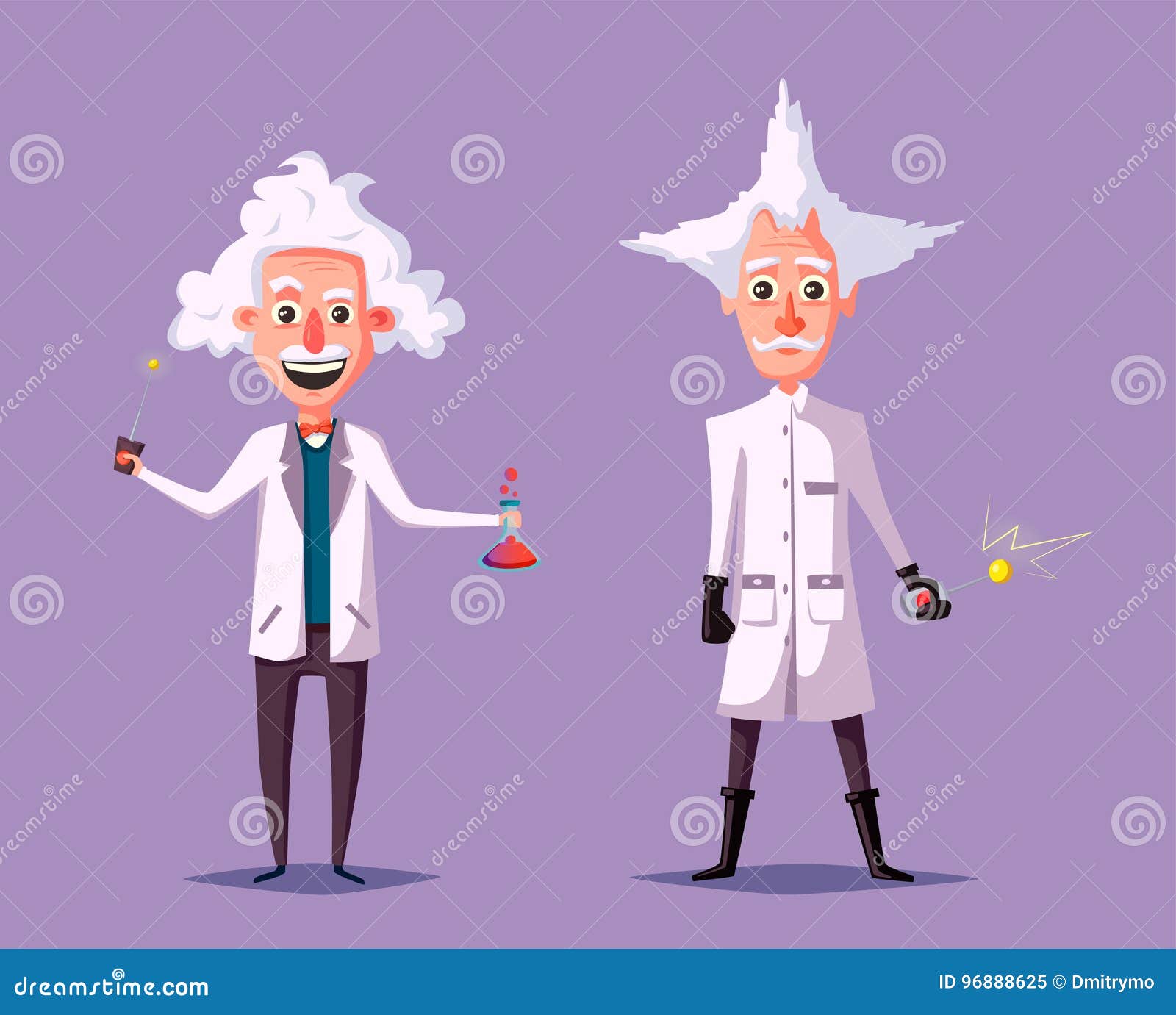 Crazy Physics Scientists Brainstorm New Idea And Technology. Concept ...