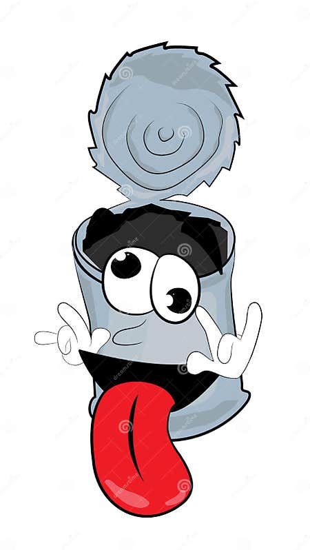 Crazy Opened can cartoon stock illustration. Illustration of funny ...