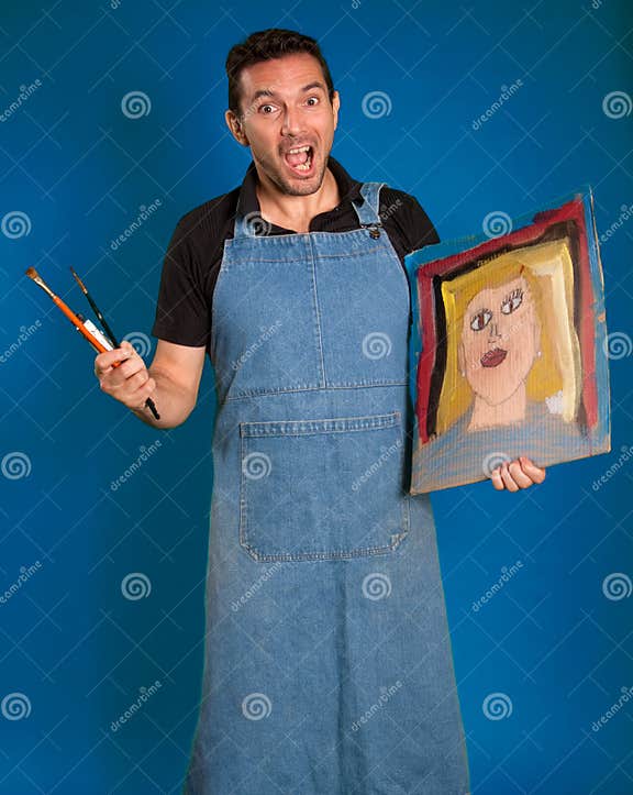 Crazy painter stock image. Image of hobbies, stubble - 23361487