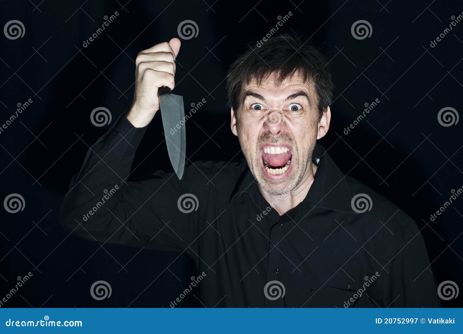 Crazy person with knife stock image. Image of nuts, angry - 20752997