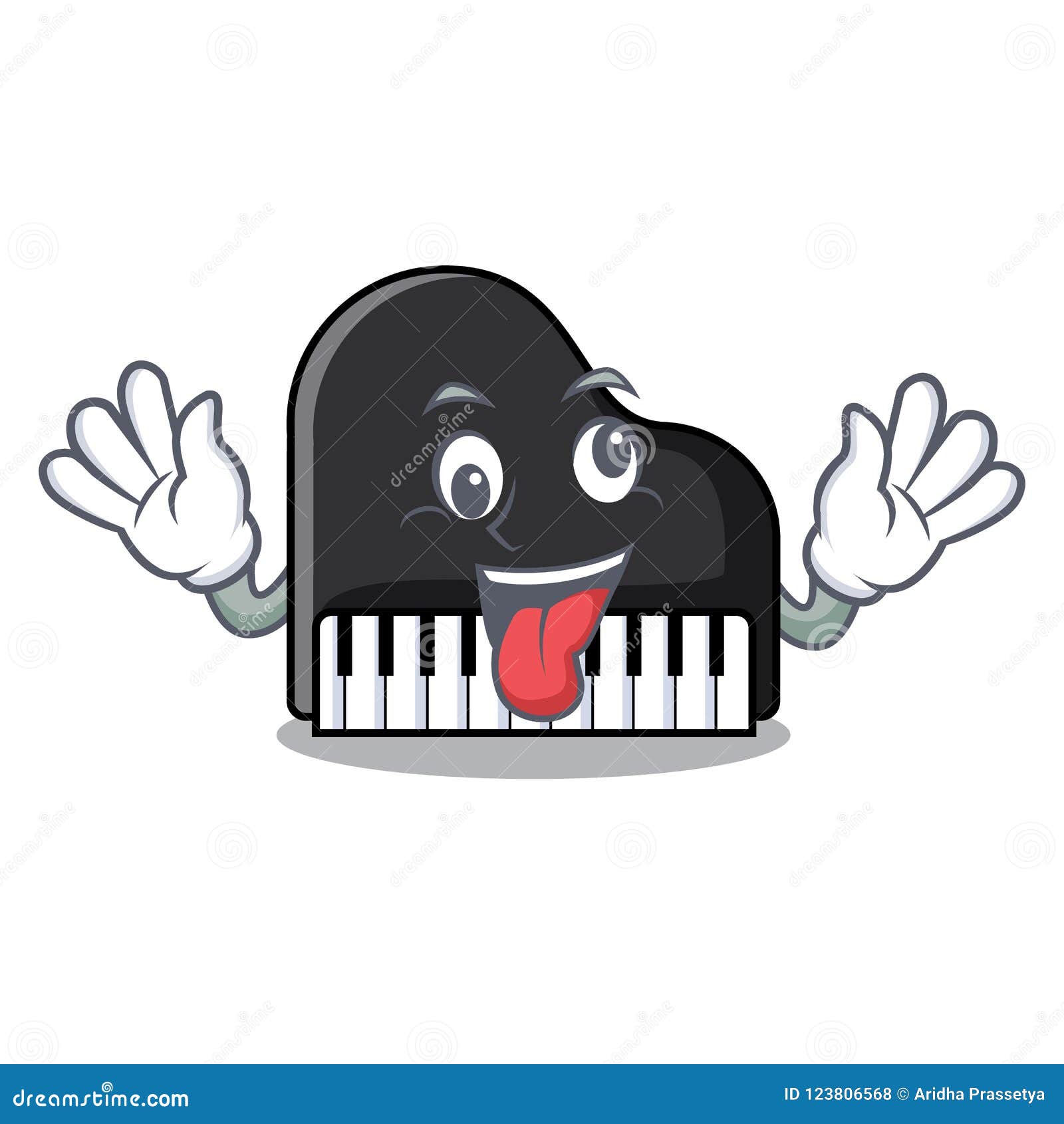 Crazy Piano Mascot Cartoon Style Stock Vector - Illustration of happy ...