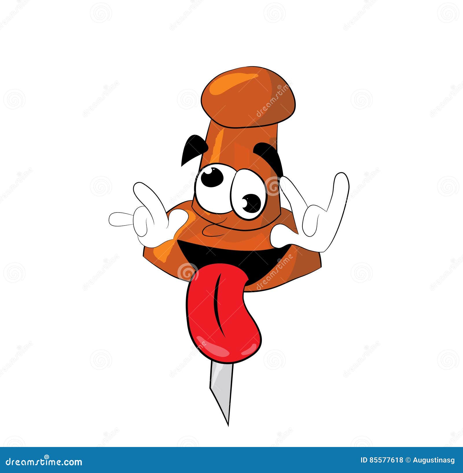 Crazy Pin cartoon stock illustration. Illustration of isolated - 85577618