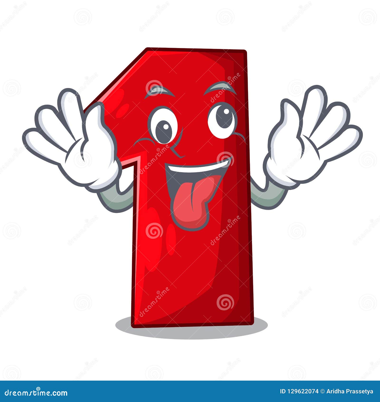 Crazy Plastic Number One Isolated on Mascot Stock Vector - Illustration ...