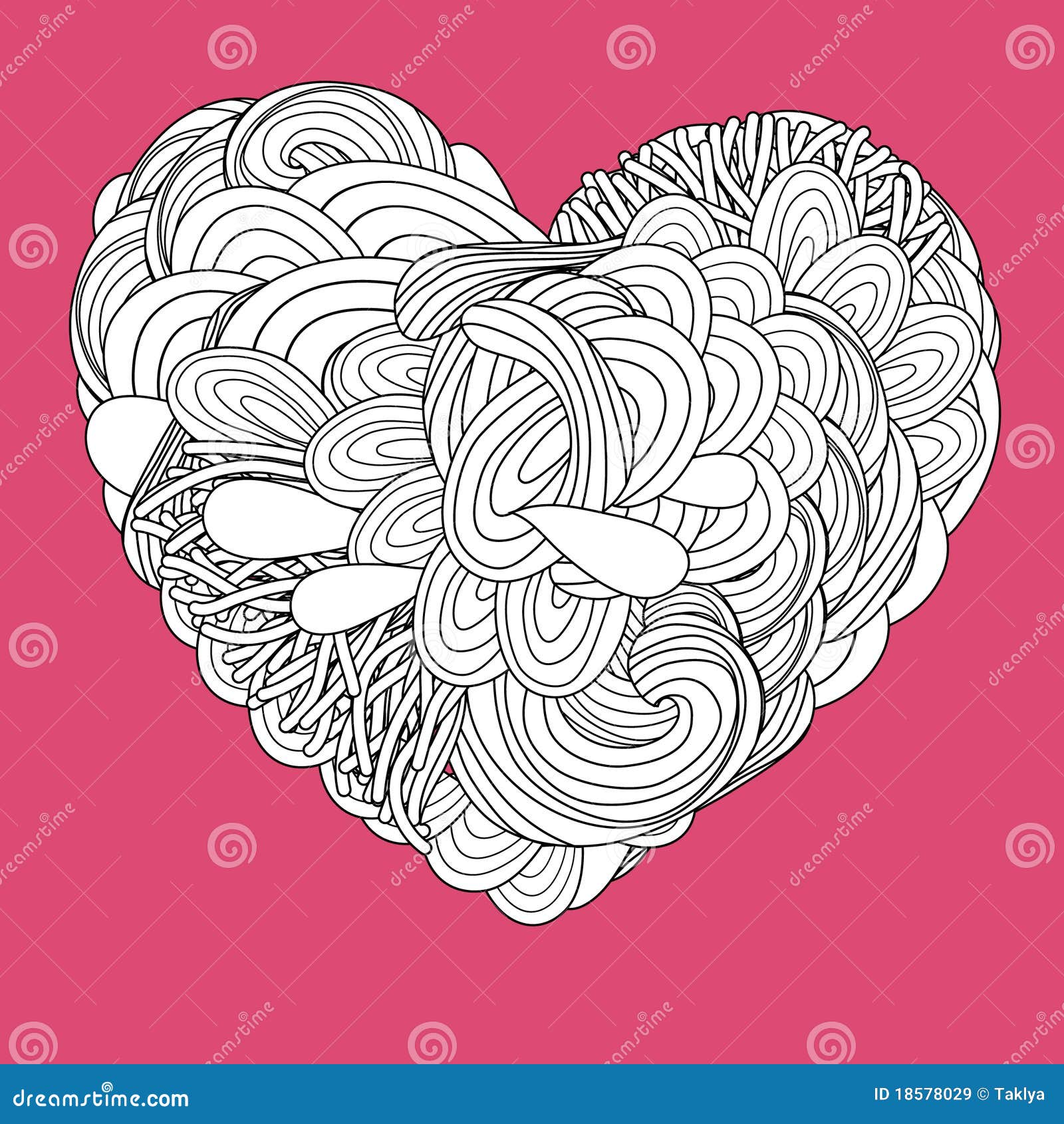 Crazy psychedelic heart stock vector. Illustration of cartoon - 18578029