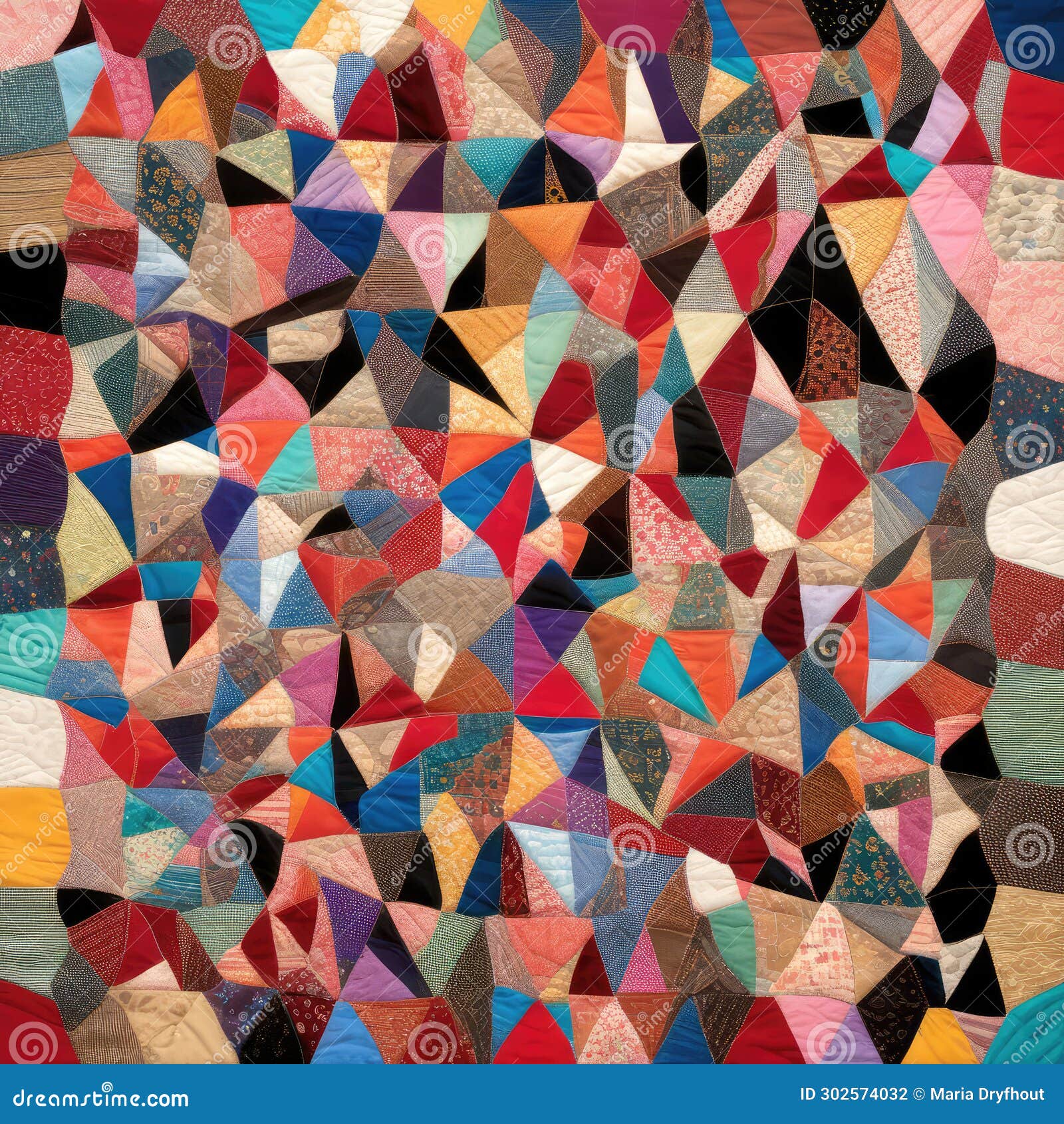 Crazy Quilt Design with Stitching Stock Illustration - Illustration of ...