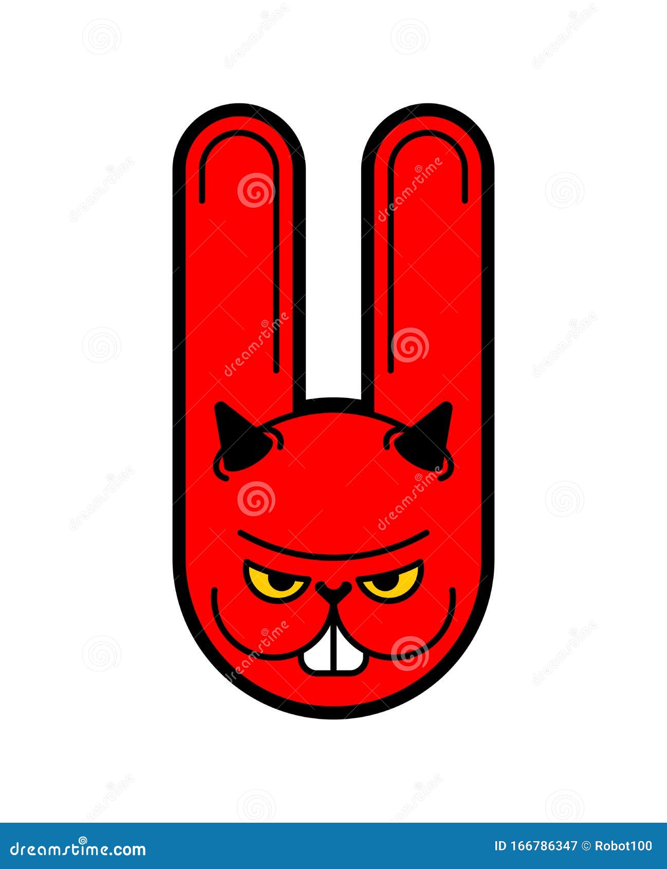 Rabbit Angry. Hare Evil Emotions. Animal Aggressive. Vector ...