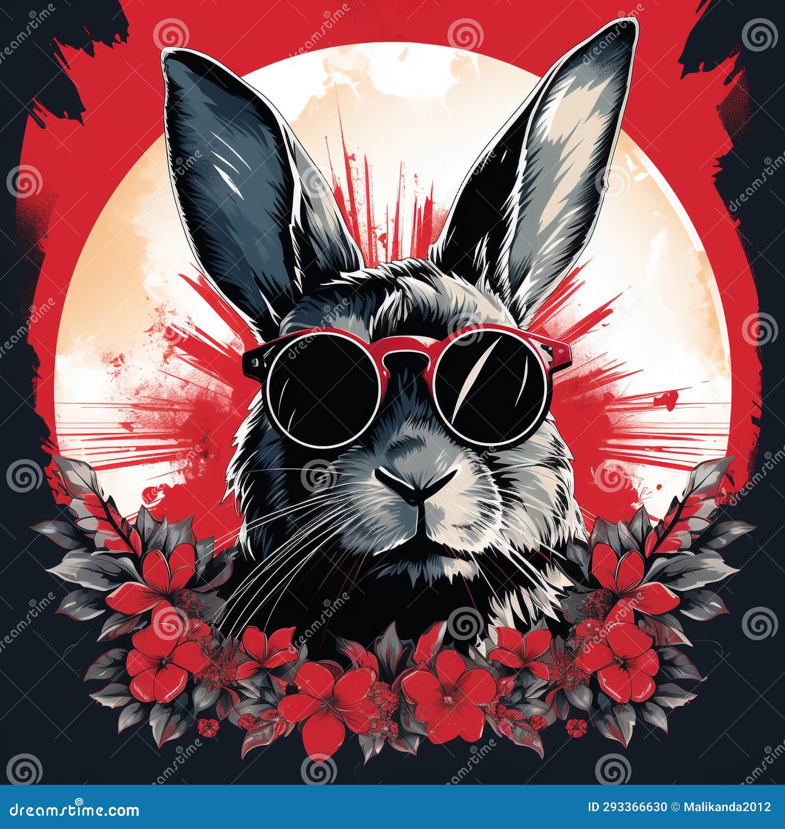 Crazy Rabbit with Pop Art Style Very Beautiful and Stunning Stock ...