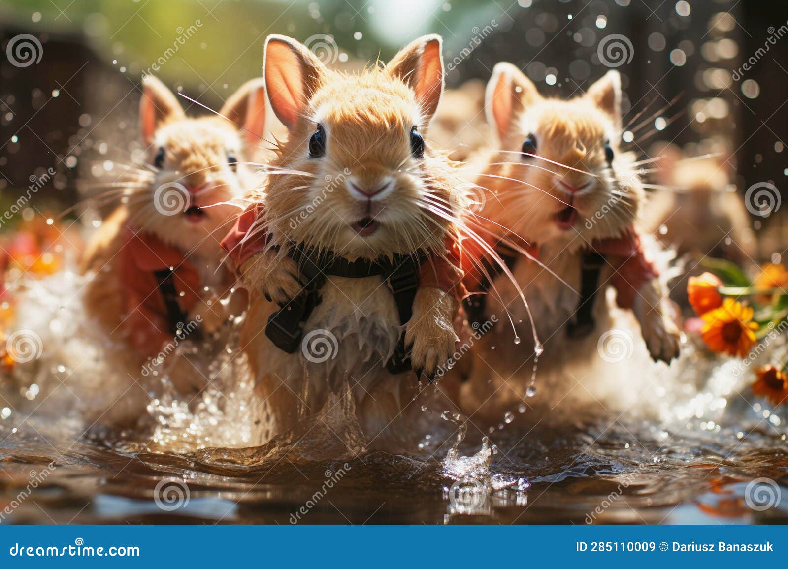 Crazy Rabbits Cartoon Vector | CartoonDealer.com #8440353