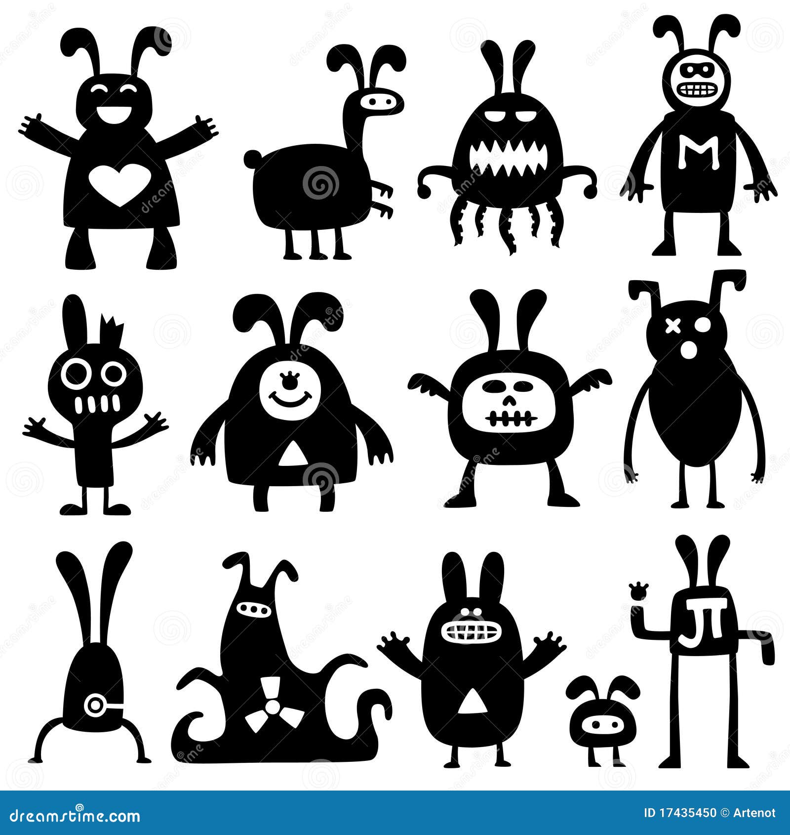 Crazy rabbits set02 stock vector. Illustration of doodle - 17435450