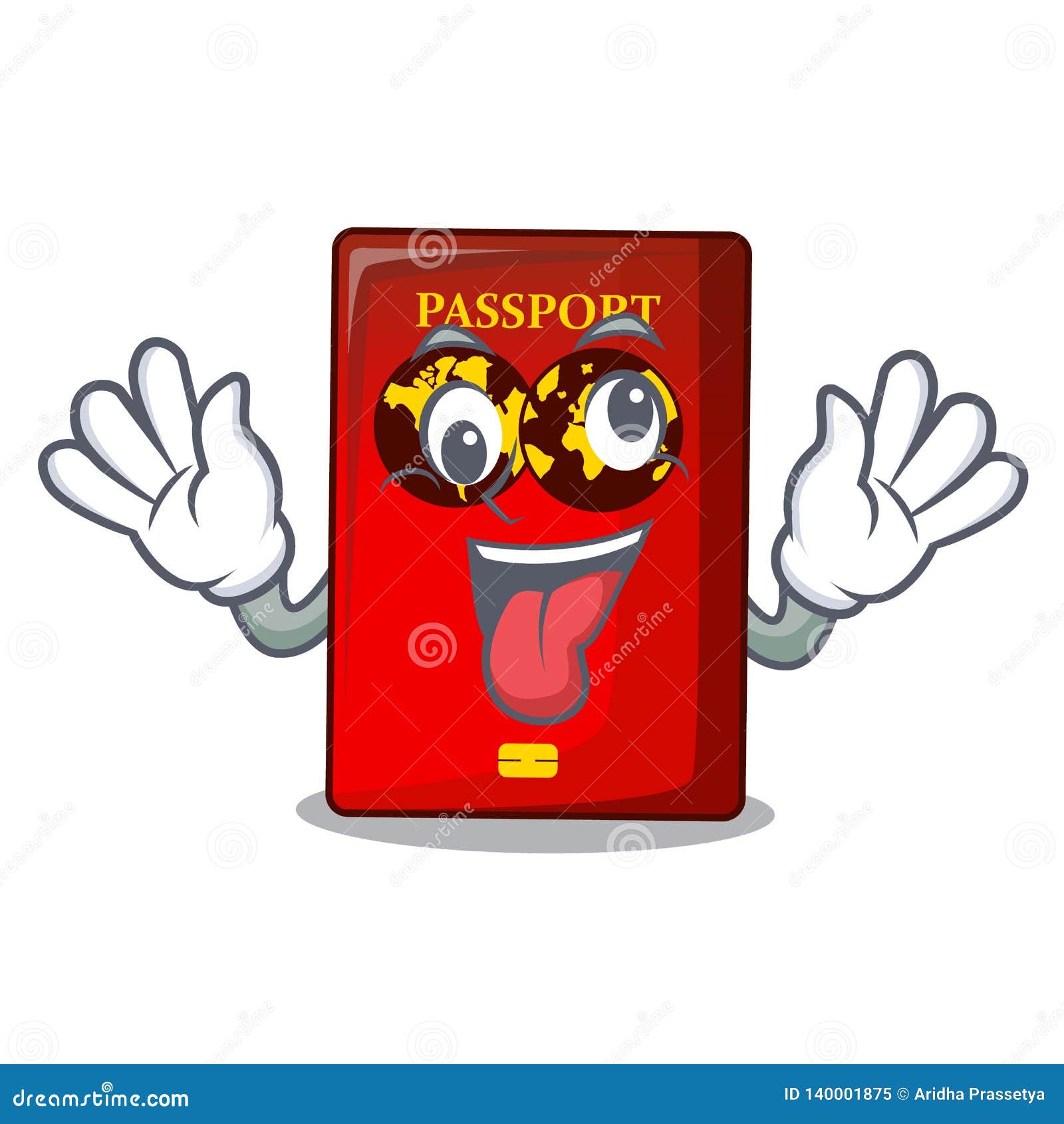 Crazy Red Passport Isolated on with Cartoon Stock Vector - Illustration ...