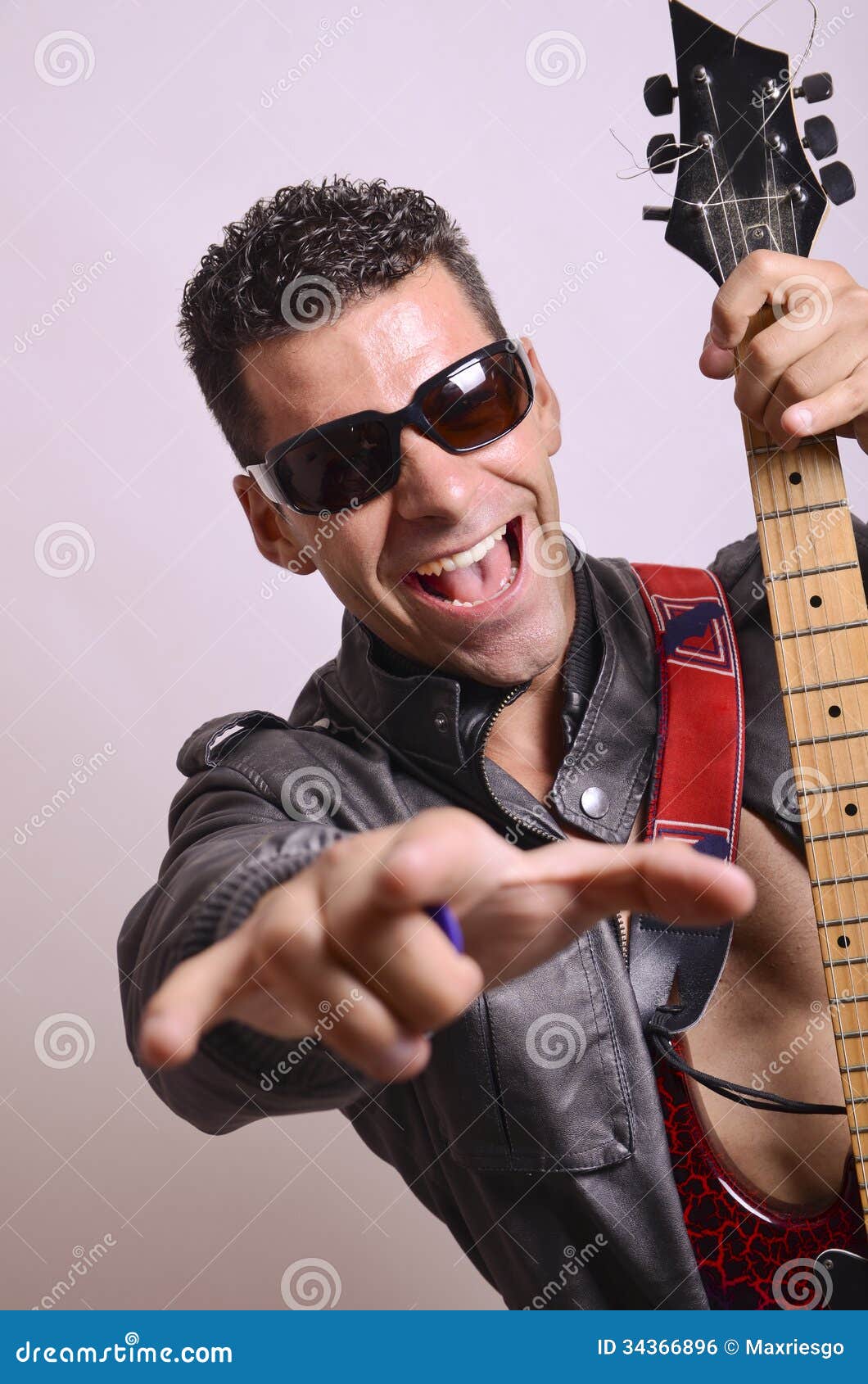 Crazy Rockstar stock photo. Image of performance, caucasian - 34366896