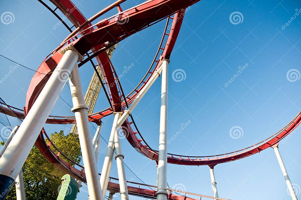 Crazy roller coaster stock photo. Image of metal, building - 27748486