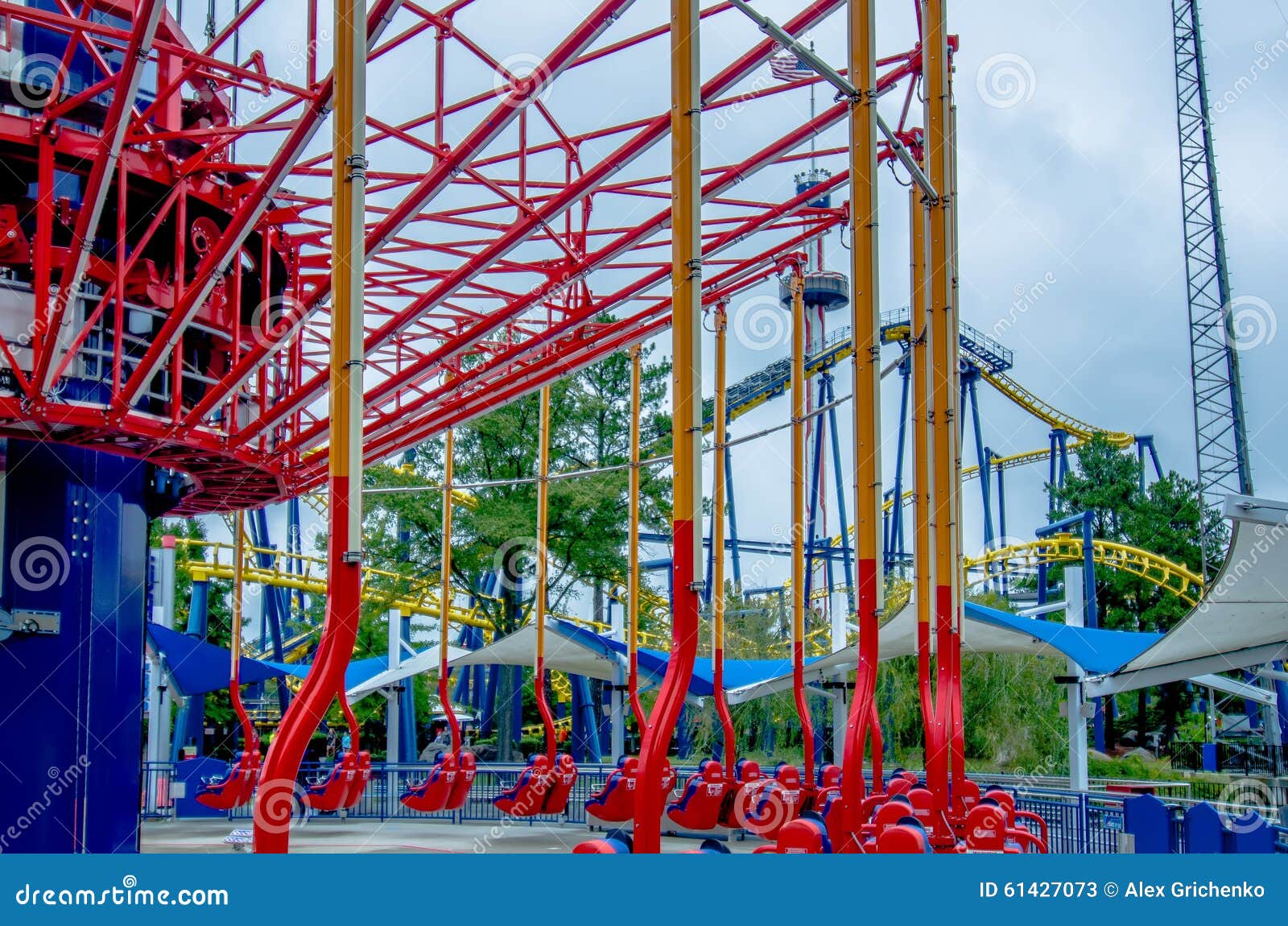 Crazy Rollercoaster Rides at Amusement Park Editorial Stock Photo ...
