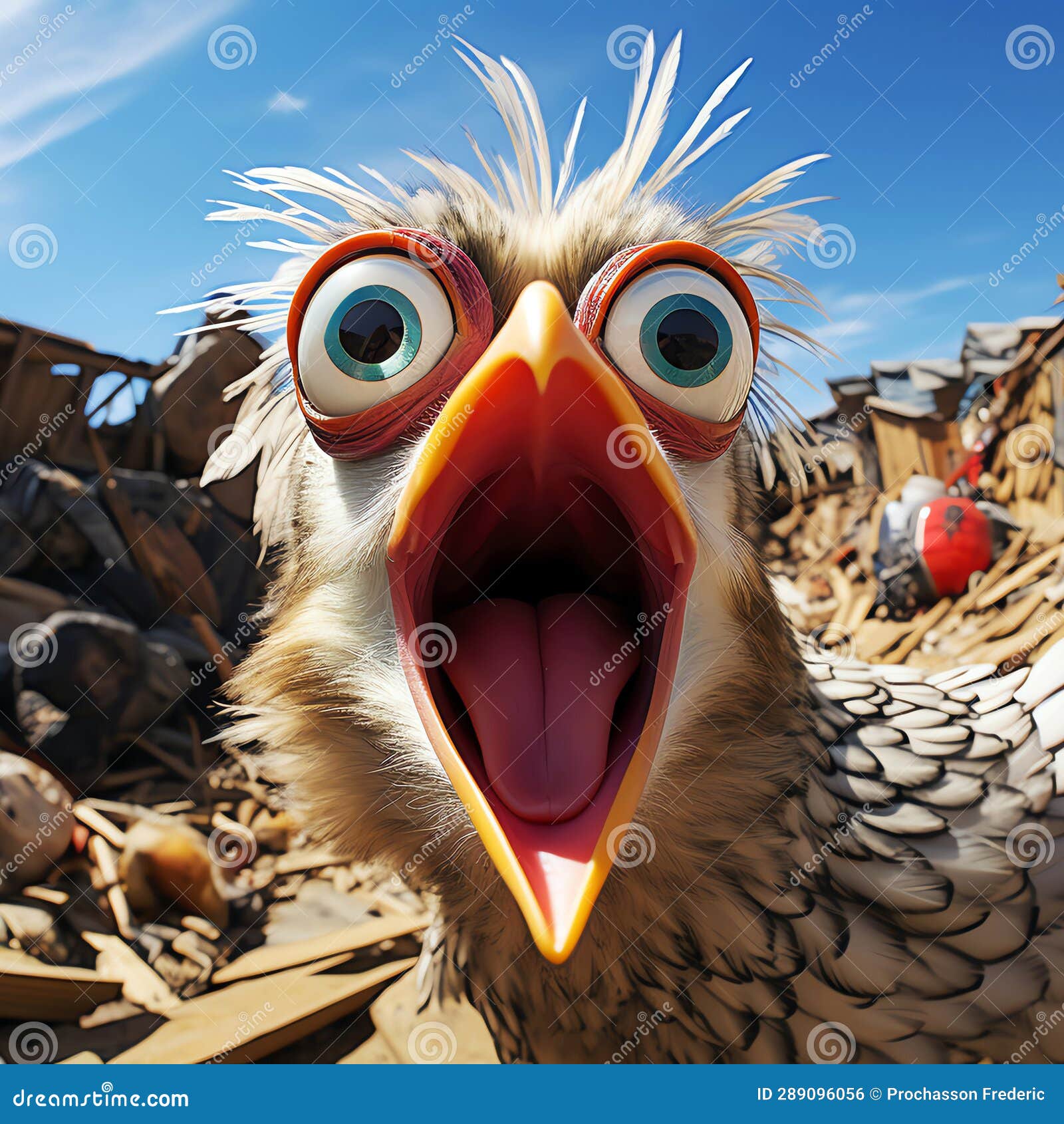 Crazy Rooster, AI Generated Stock Photo - Image of happy, rooster ...