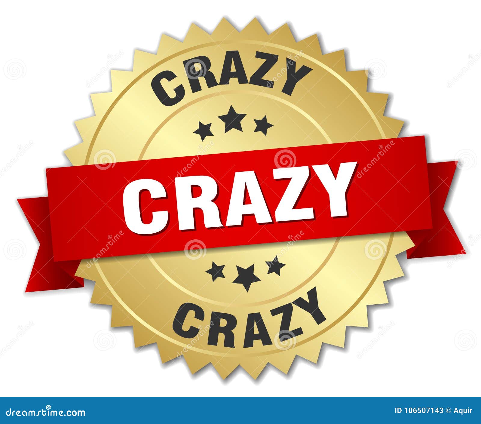Crazy badge stock vector. Illustration of insignia, vintage - 106507143