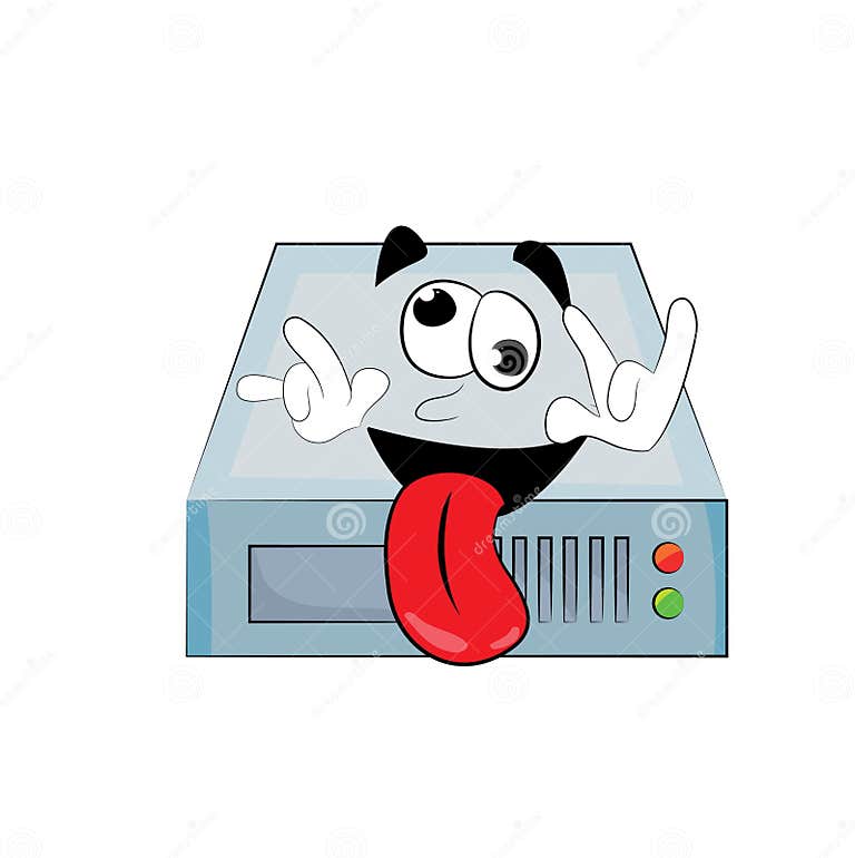 Crazy Router cartoon stock illustration. Illustration of white - 85566750