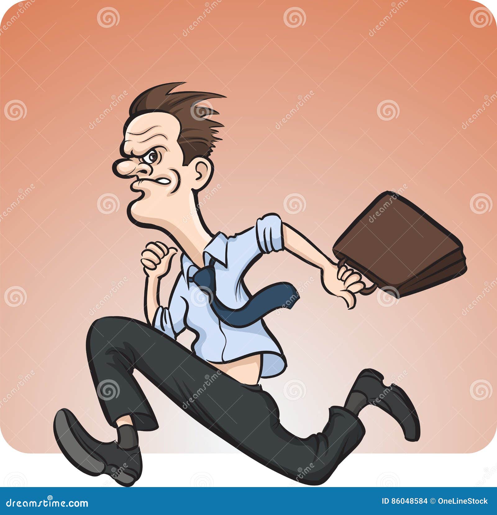 Crazy running businessman stock vector. Illustration of length - 86048584