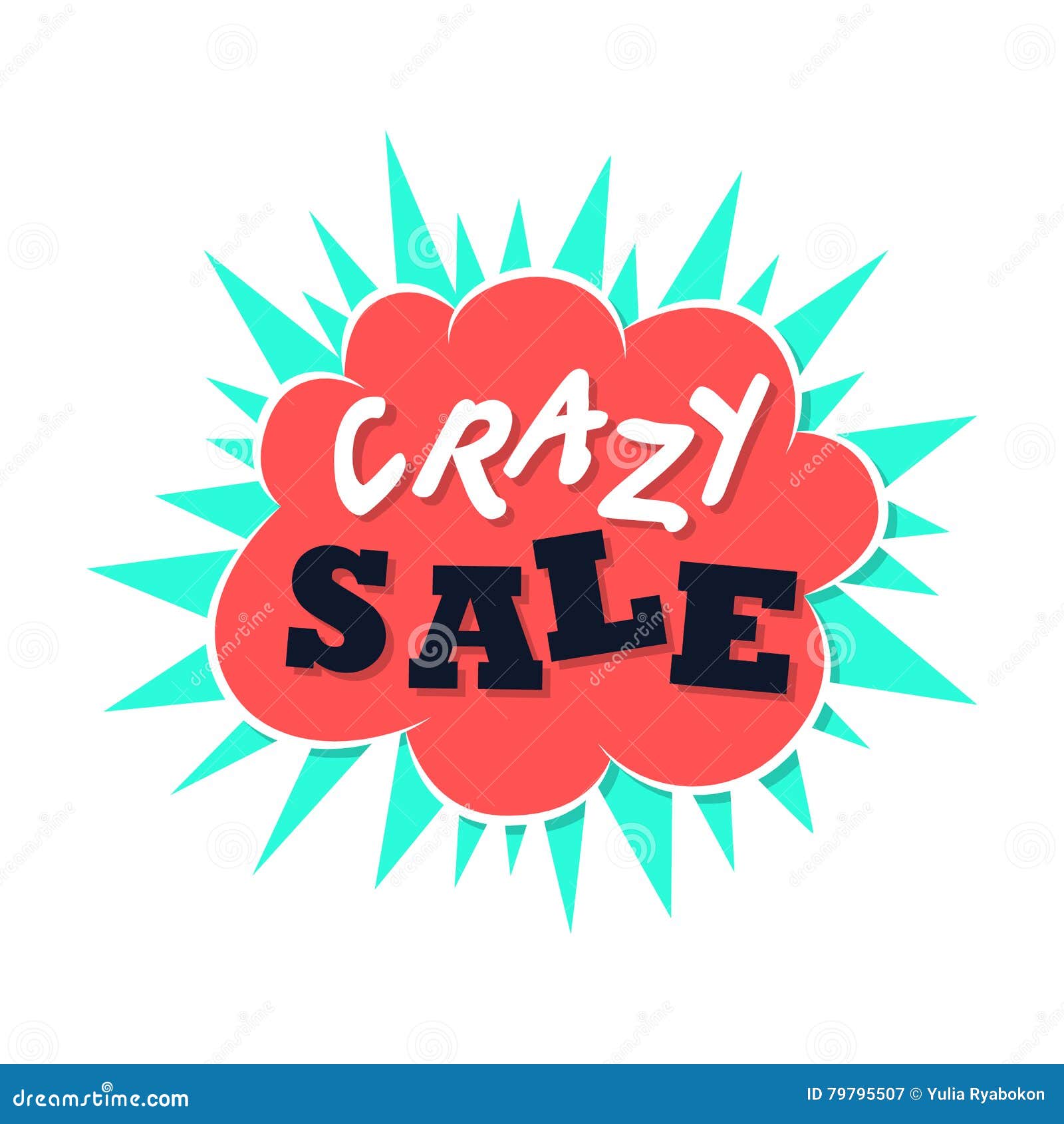 Crazy sale flat icon stock vector. Illustration of icon - 79795507