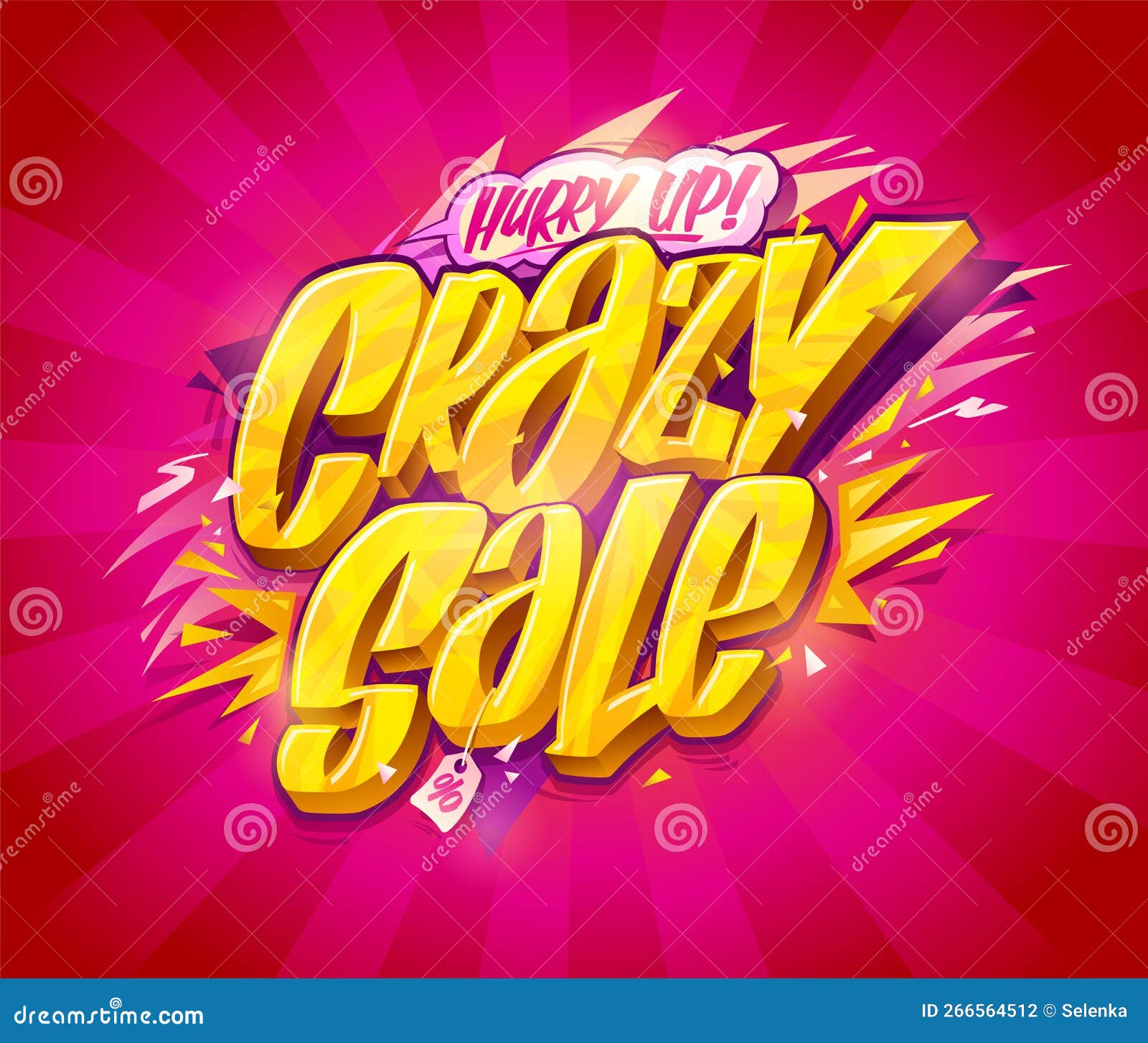 Crazy Sale, Hurry Up, Poster or Banner Mockup Stock Vector ...