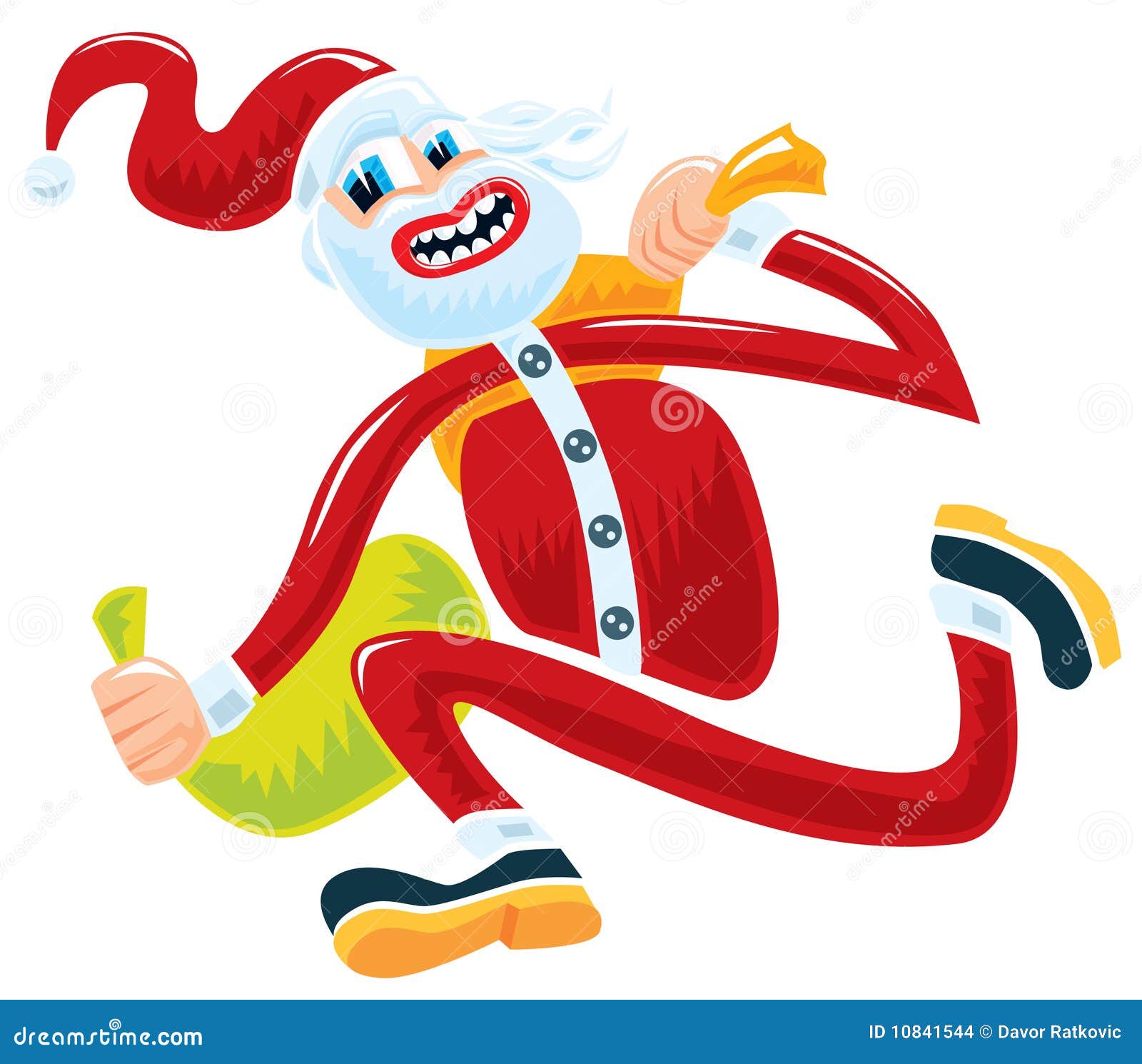 Crazy Santa stock vector. Illustration of christmas, drawings - 10841544