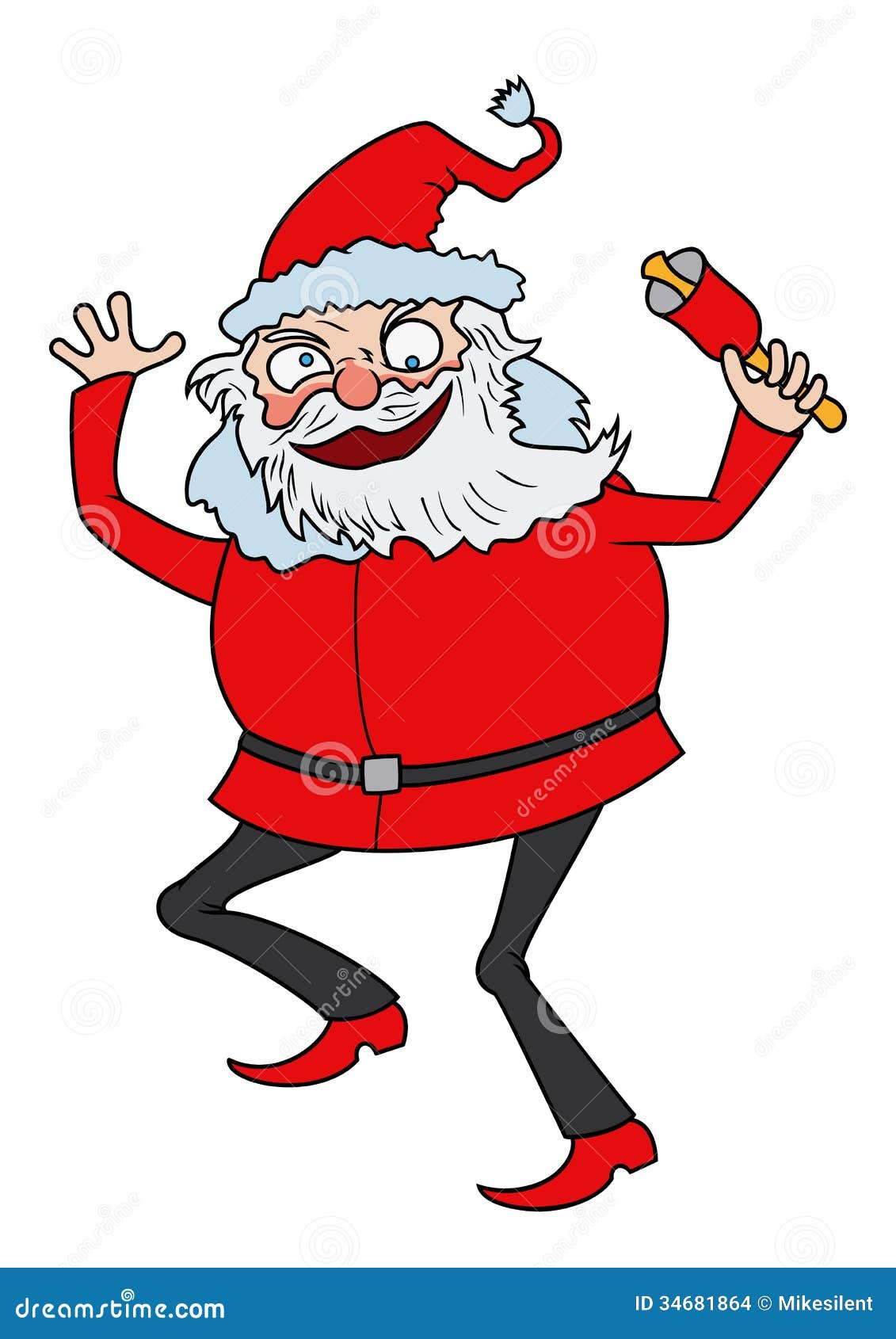 Crazy Santa stock vector. Illustration of happy, excited - 34681864