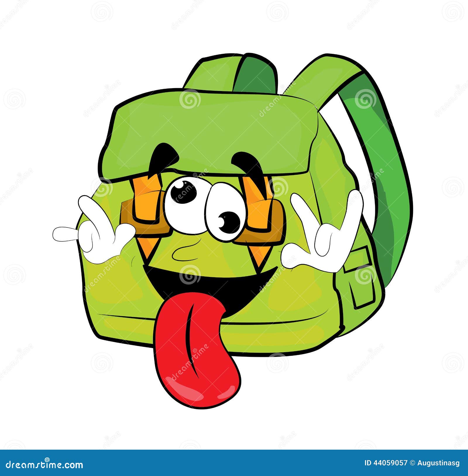 Crazy school bag cartoon stock illustration. Illustration of cartoon ...