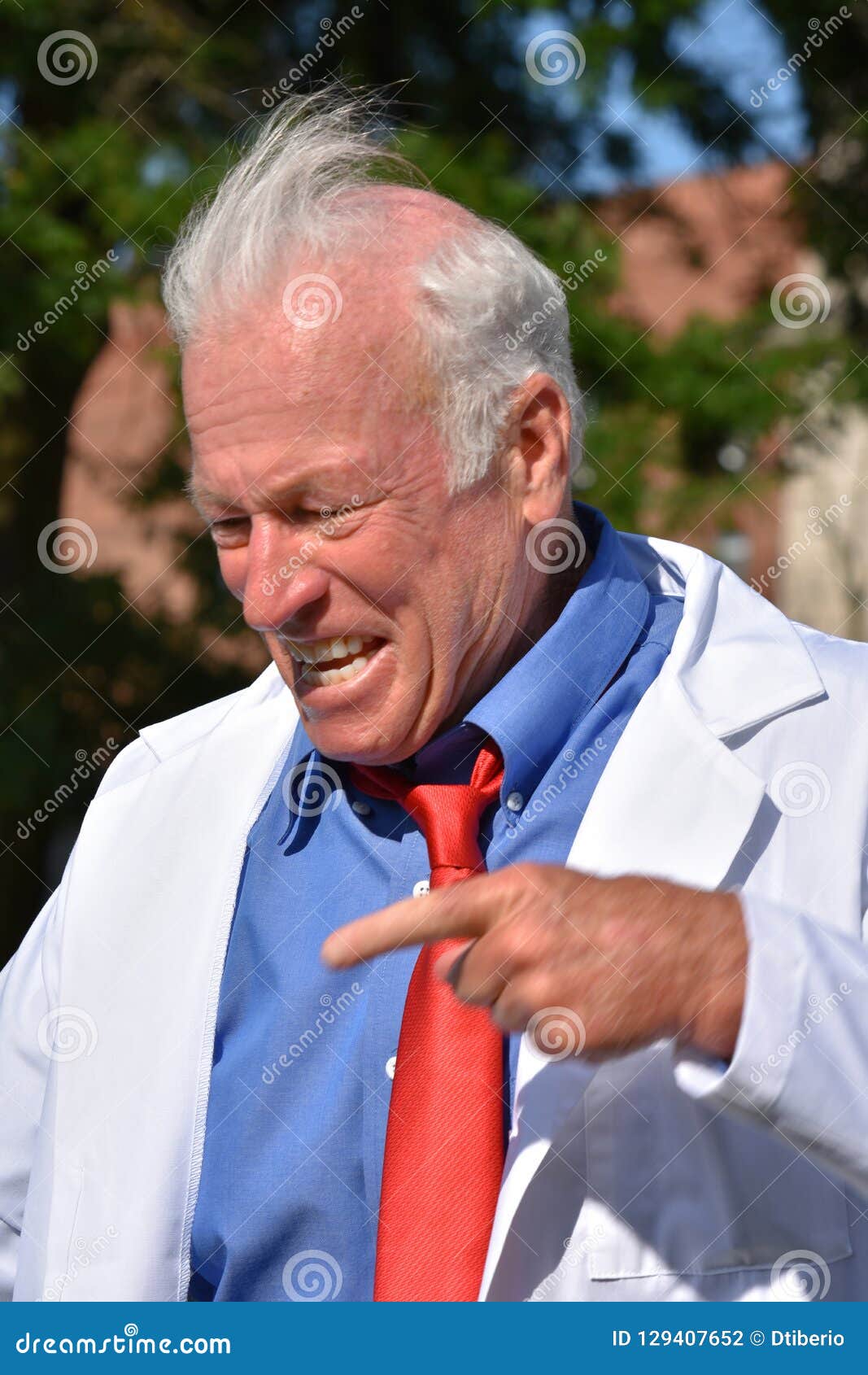 Crazy Science Professor Pointing Stock Photo - Image of nutjob ...