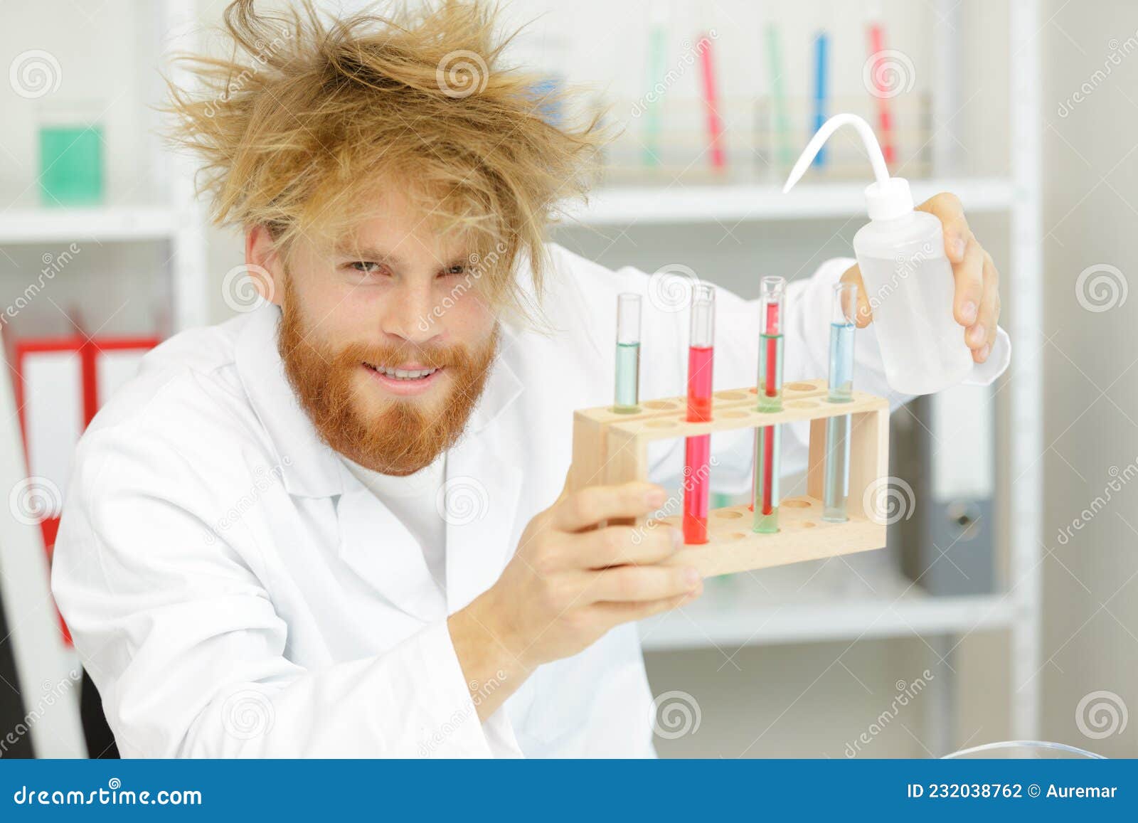 Crazy Scientist Looking for Results Stock Photo - Image of scientist ...
