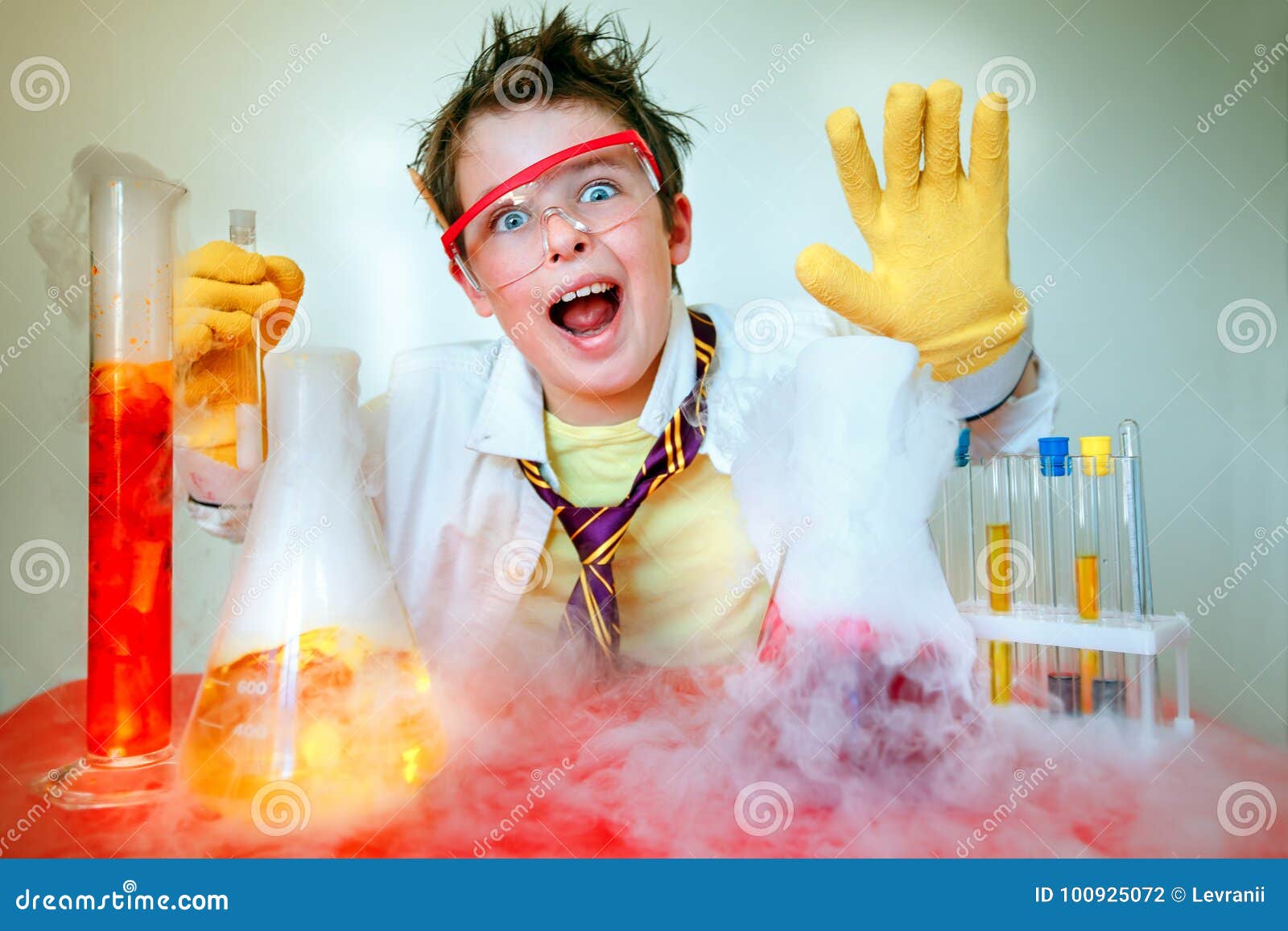 Crazy Scientist Performing Experiments Stock Photo - Image of research ...